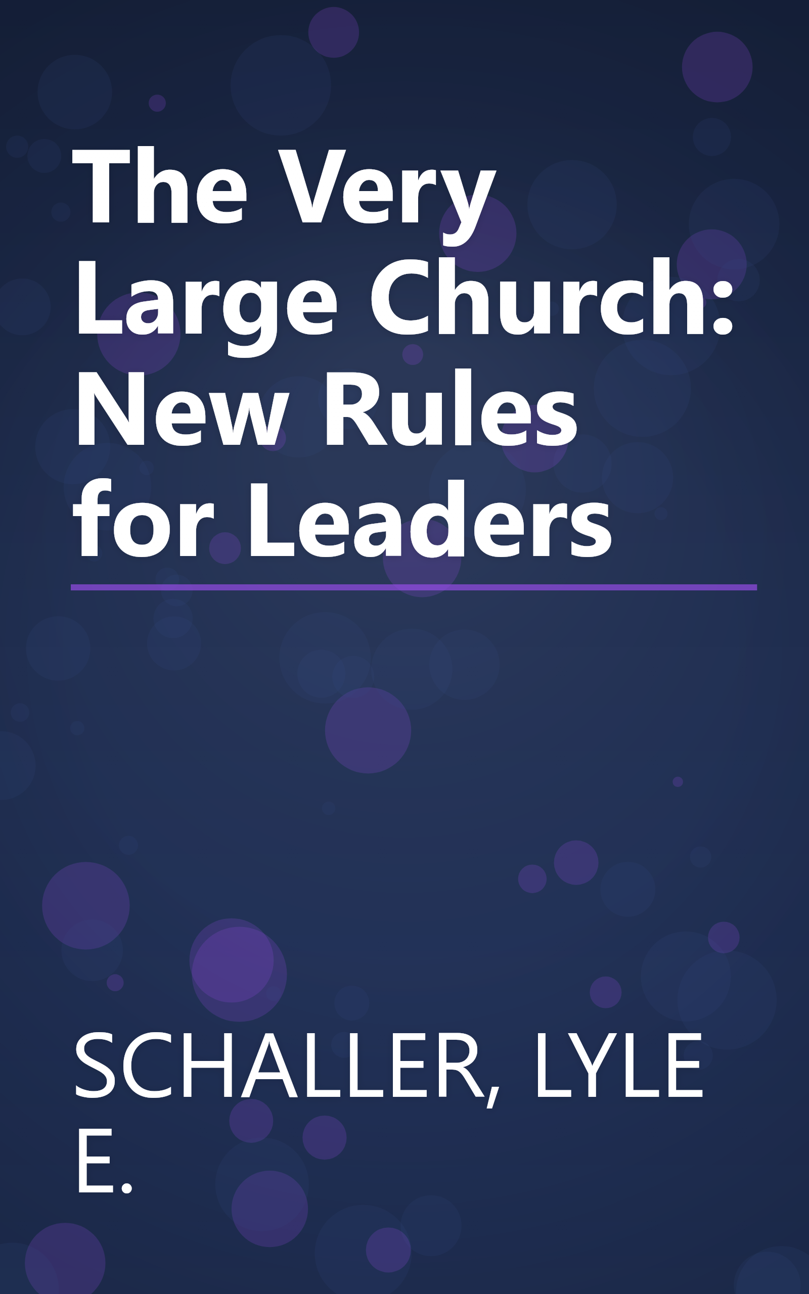 The Very Large Church: New Rules for Leaders book cover