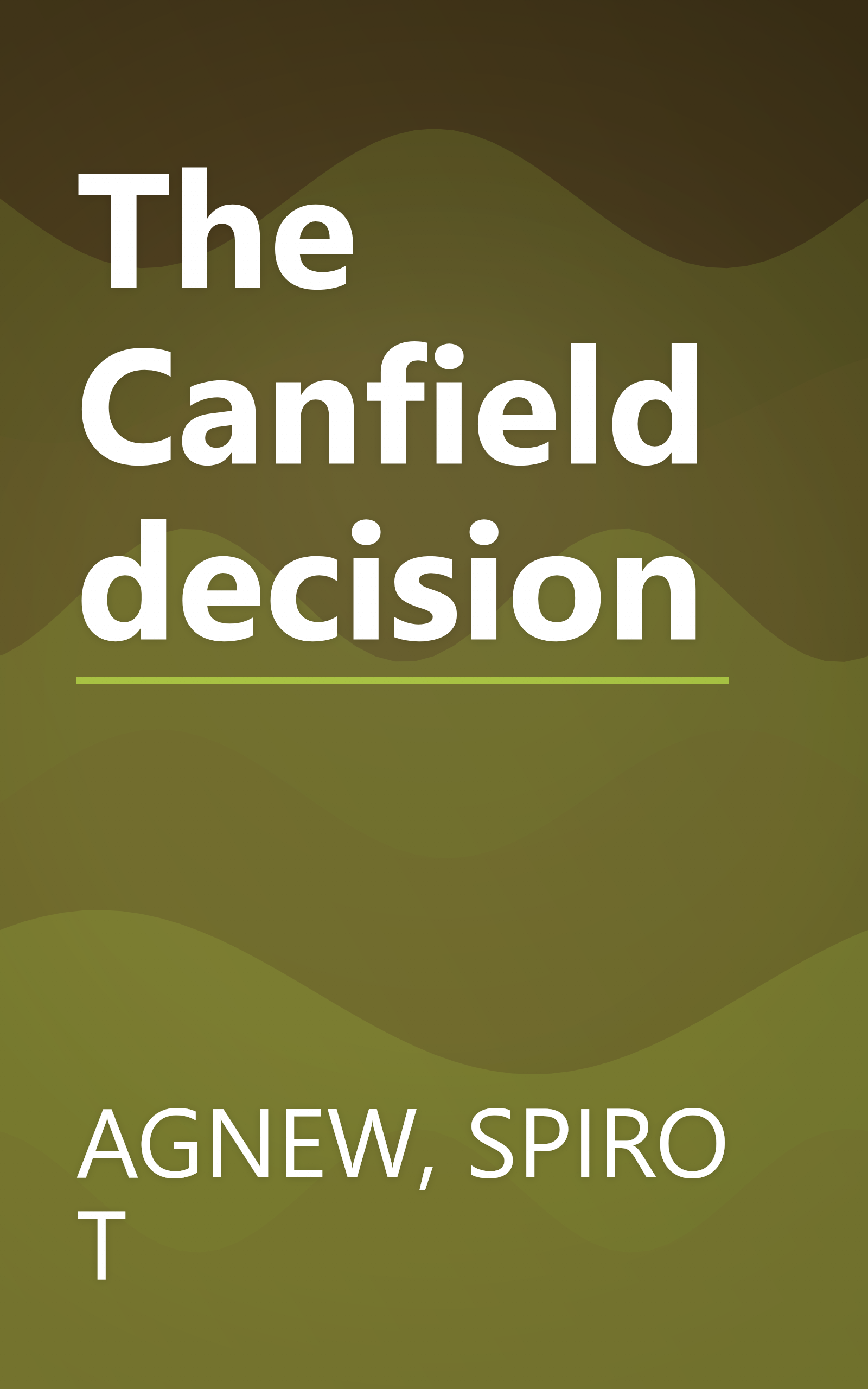The Canfield decision book cover