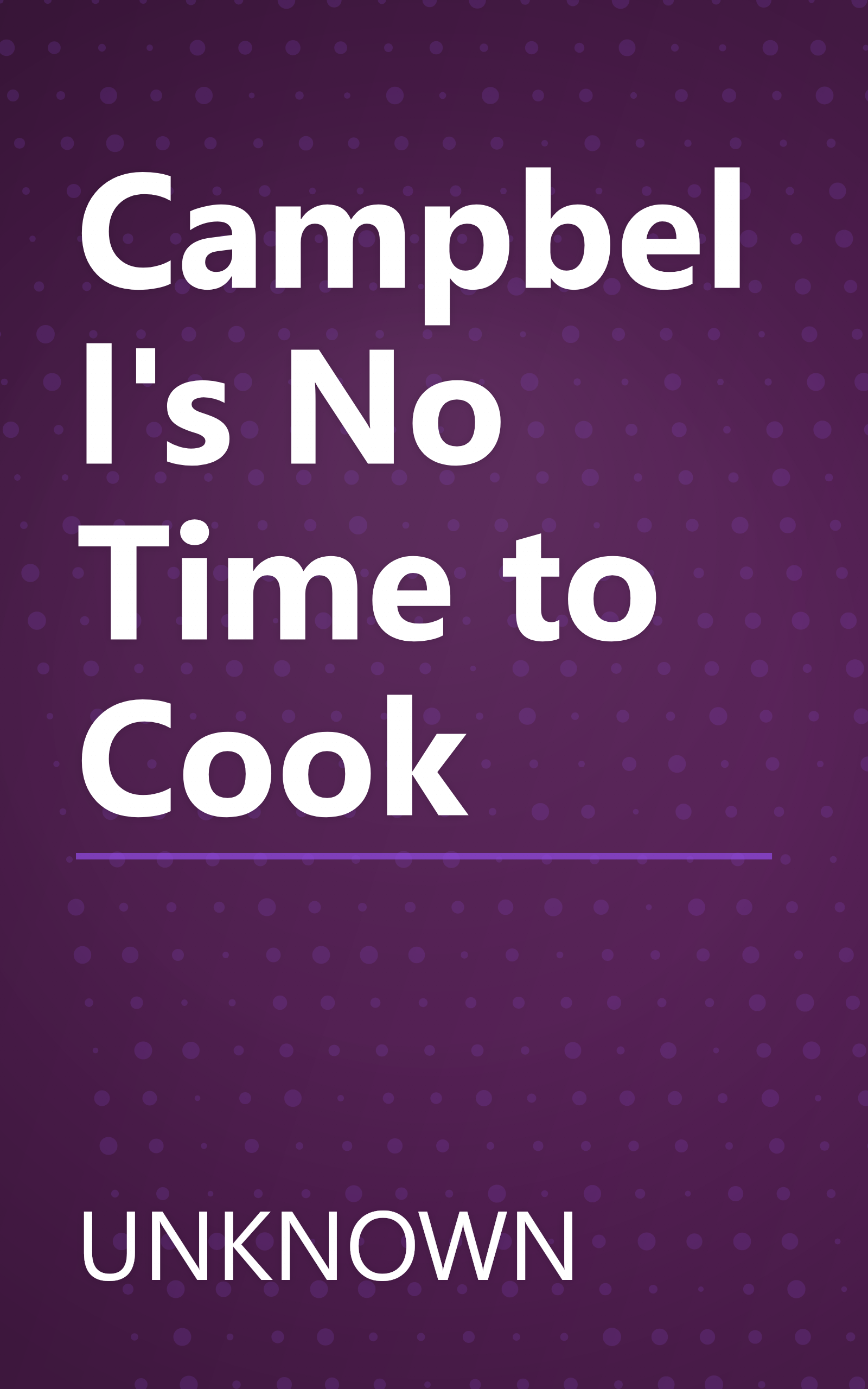 Campbell's No Time to Cook book cover