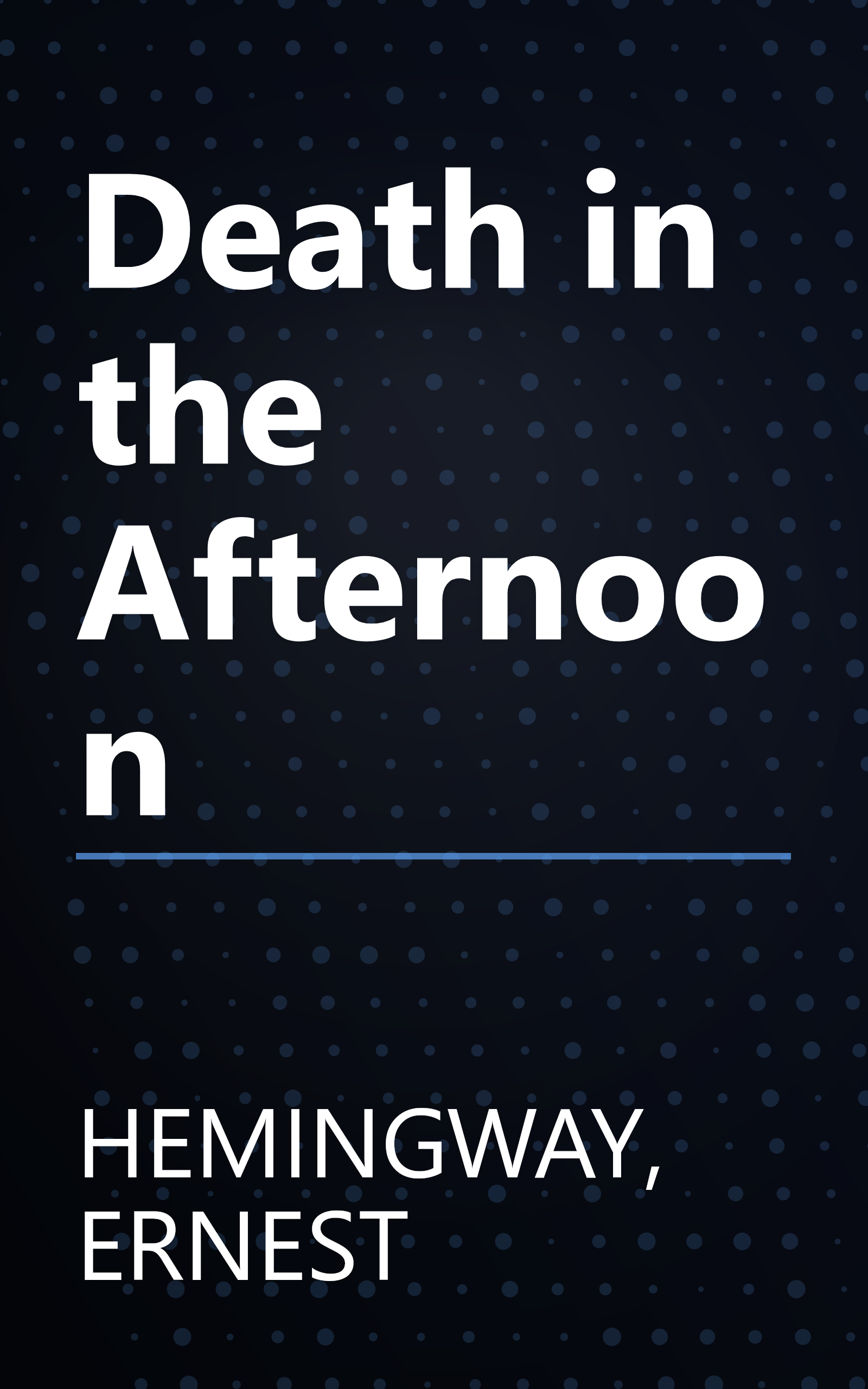Death in the Afternoon book cover