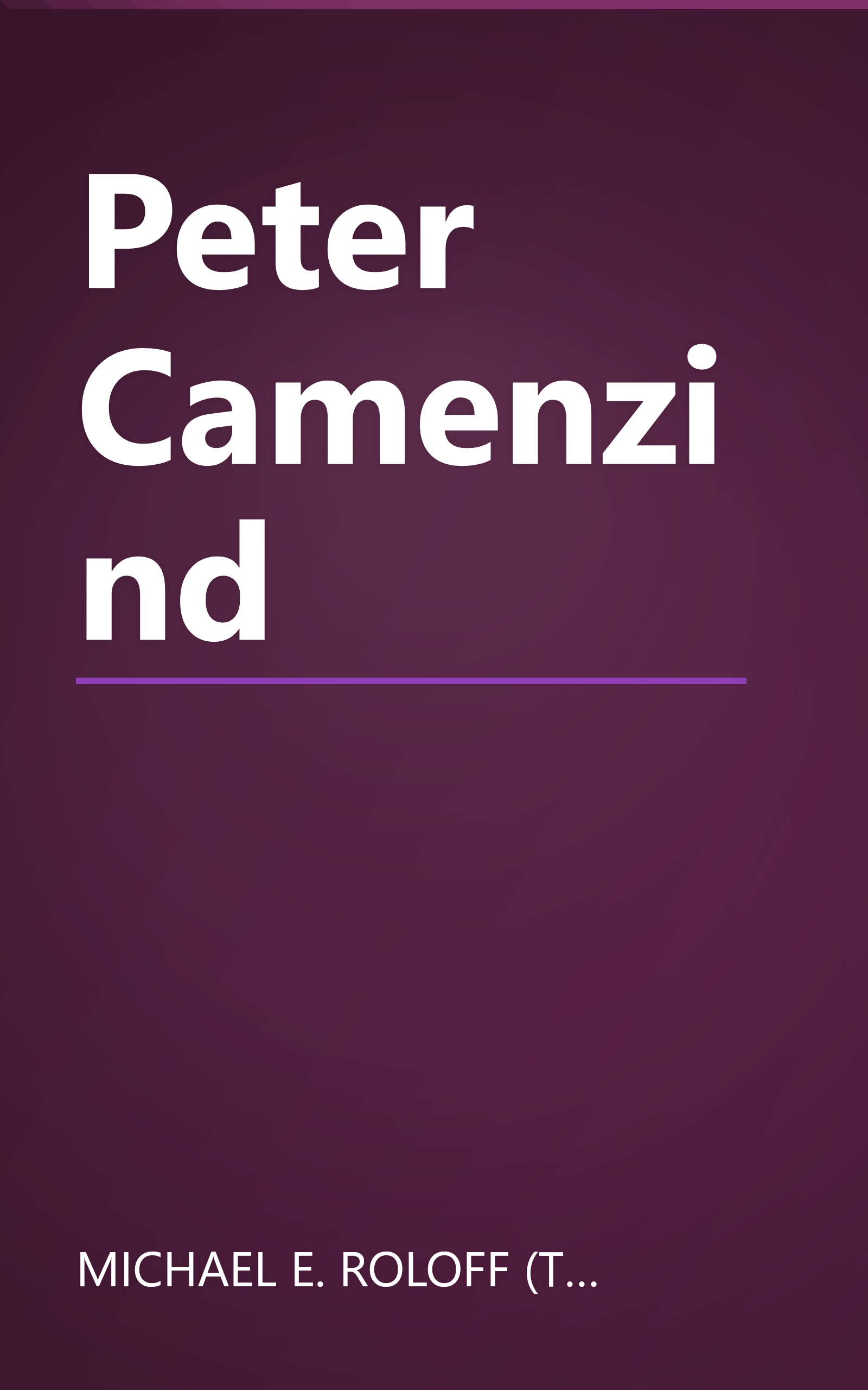 Peter Camenzind book cover