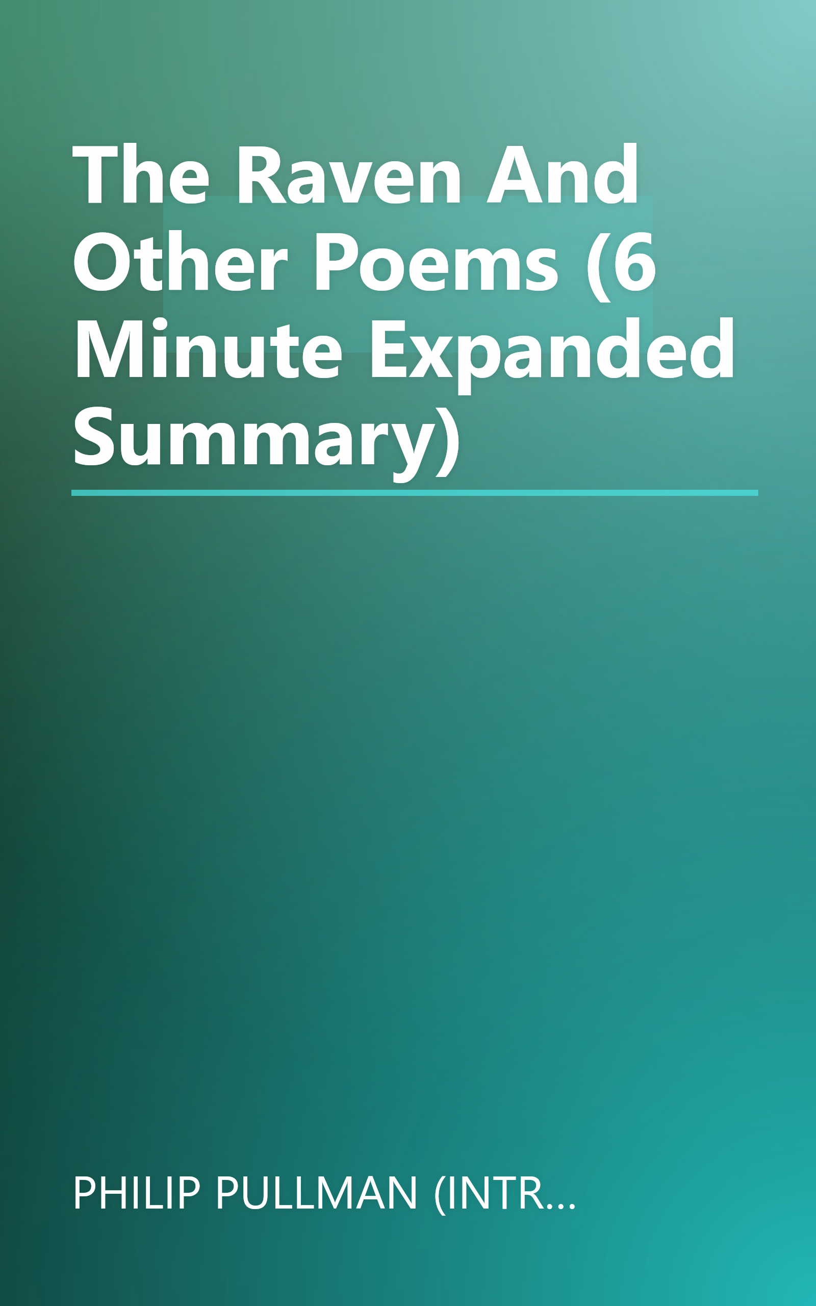 The Raven And Other Poems (6 Minute   Expanded Summary) book cover