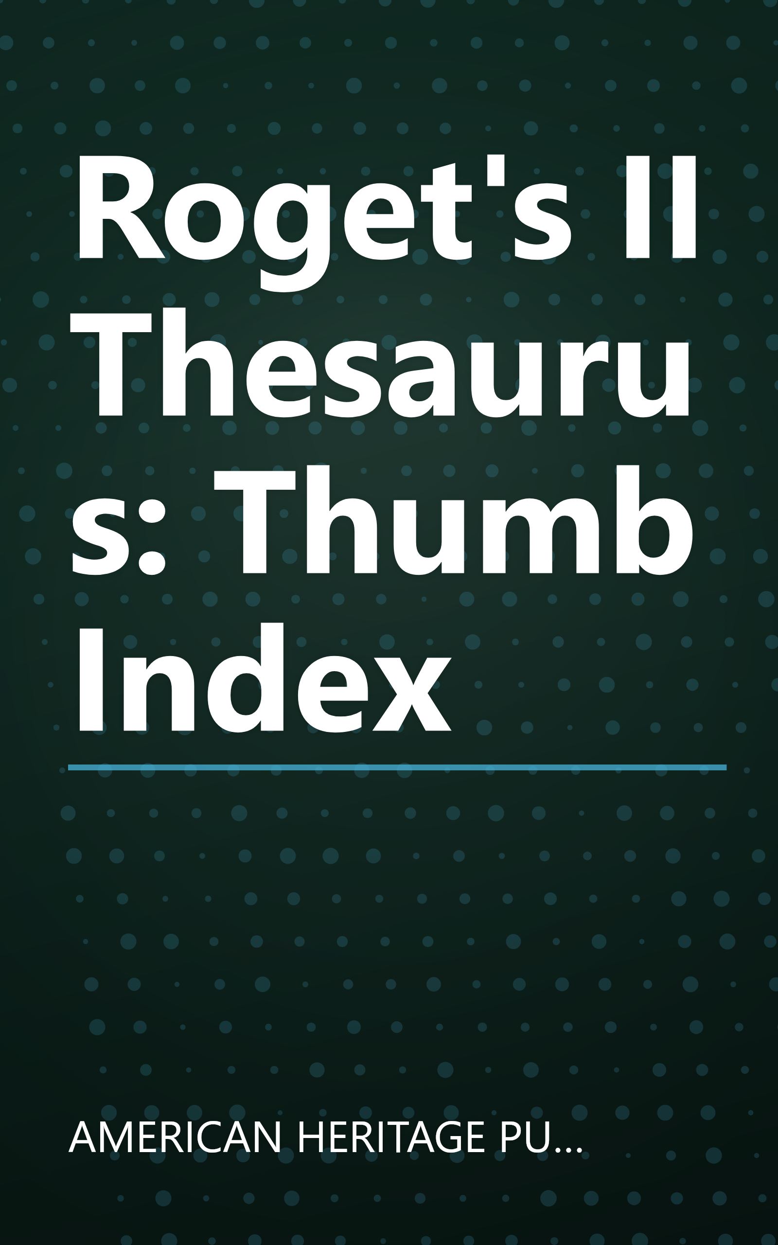 Roget's II Thesaurus: Thumb Index book cover