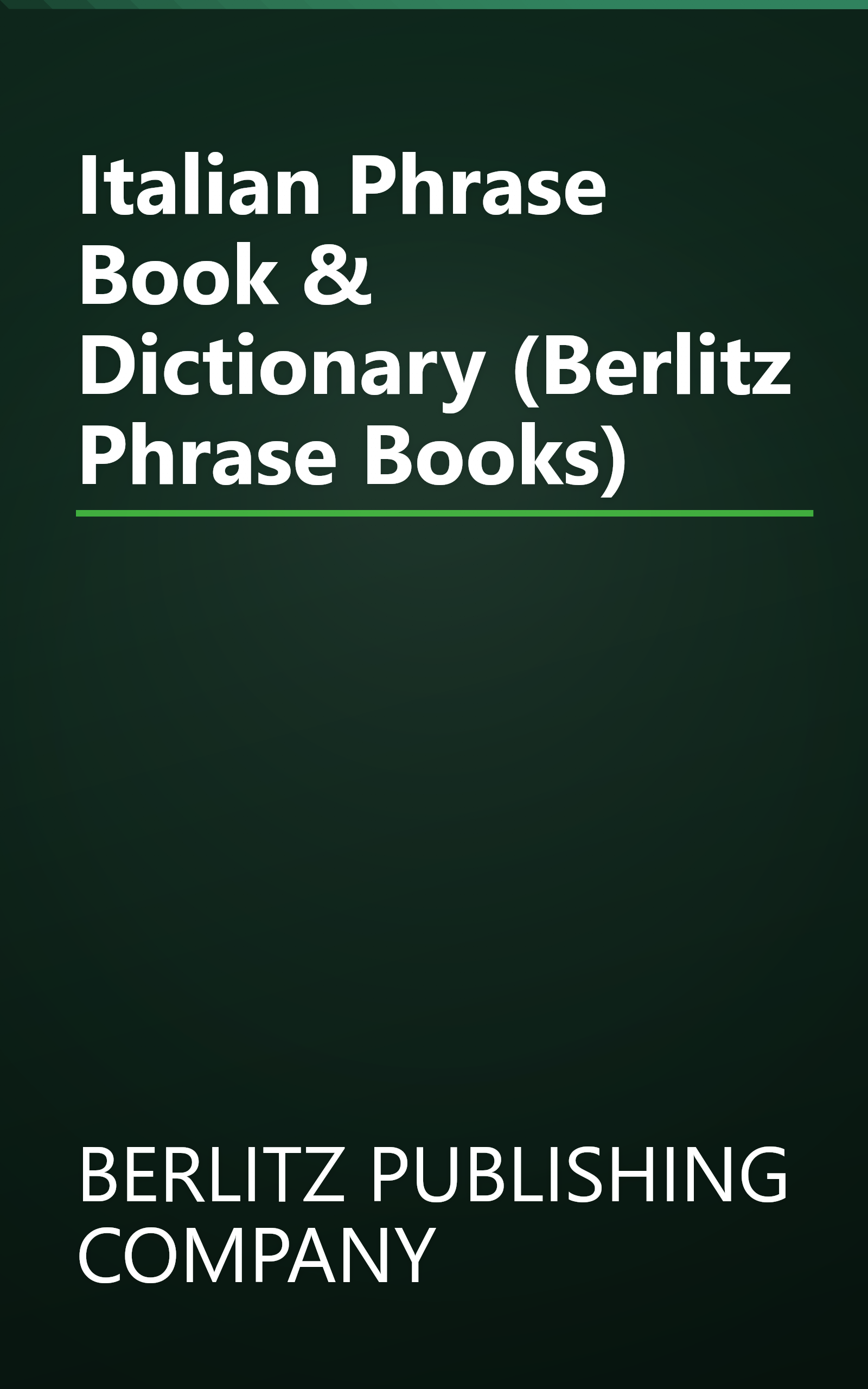 Italian Phrase Book & Dictionary (Berlitz Phrase Books) book cover