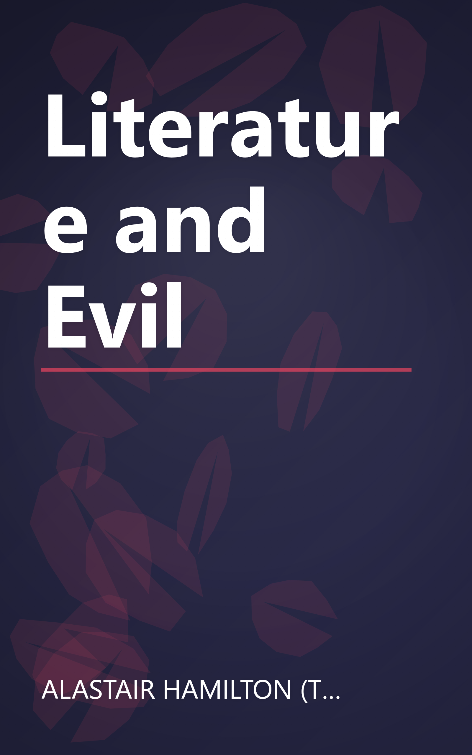 Literature and Evil book cover