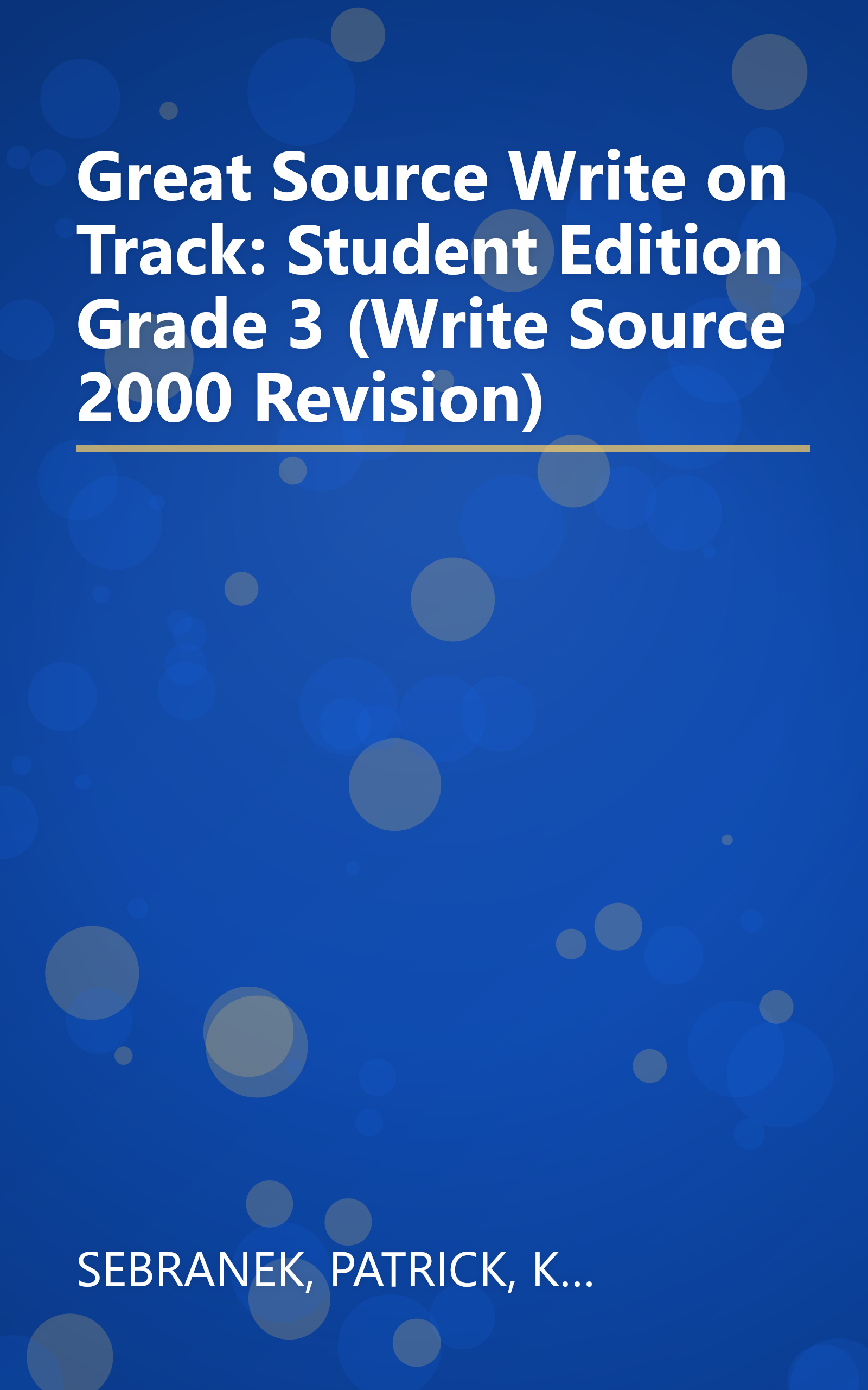 Great Source Write on Track: Student Edition Grade 3 (Write Source 2000 Revision) book cover
