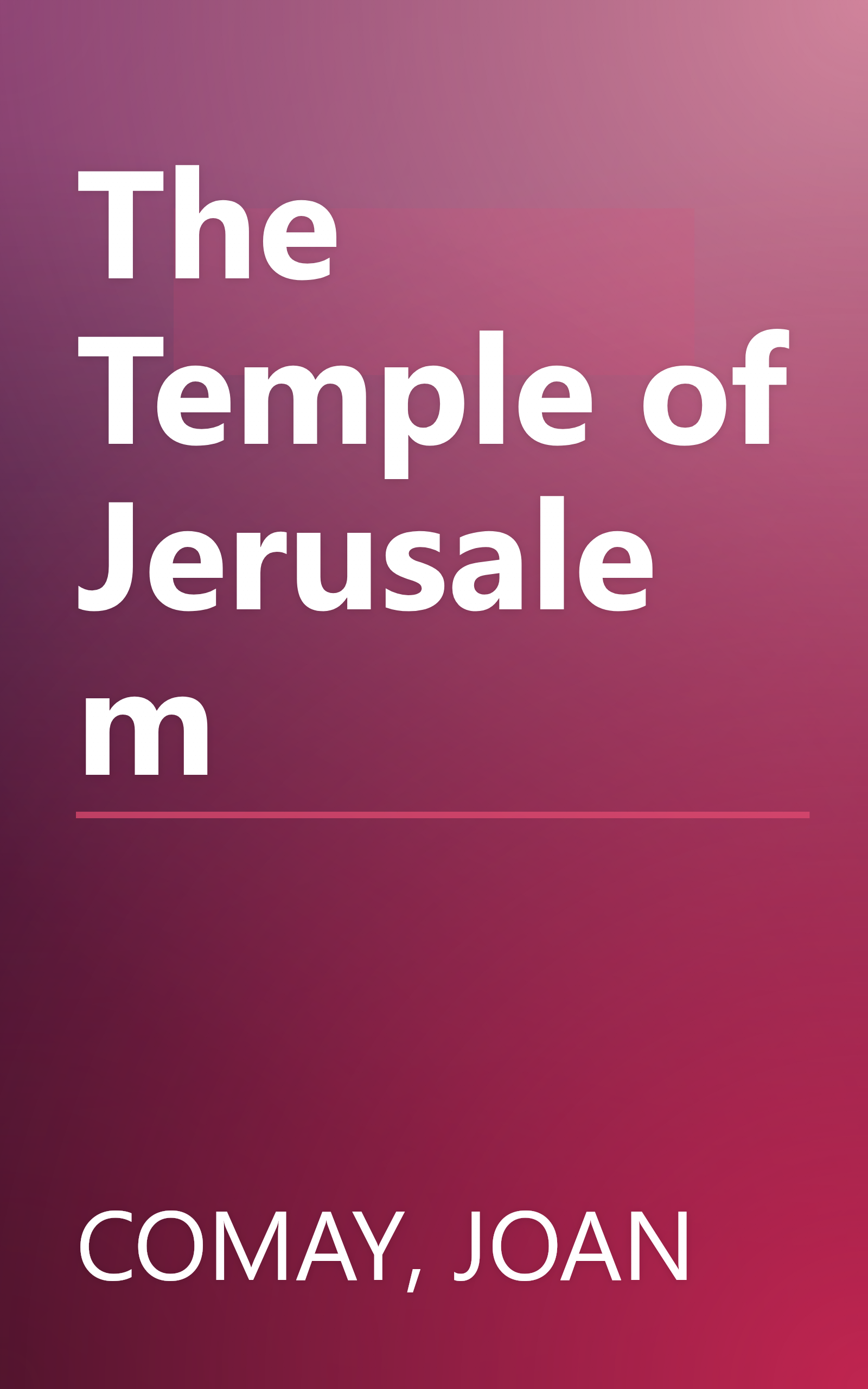 The Temple of Jerusalem book cover