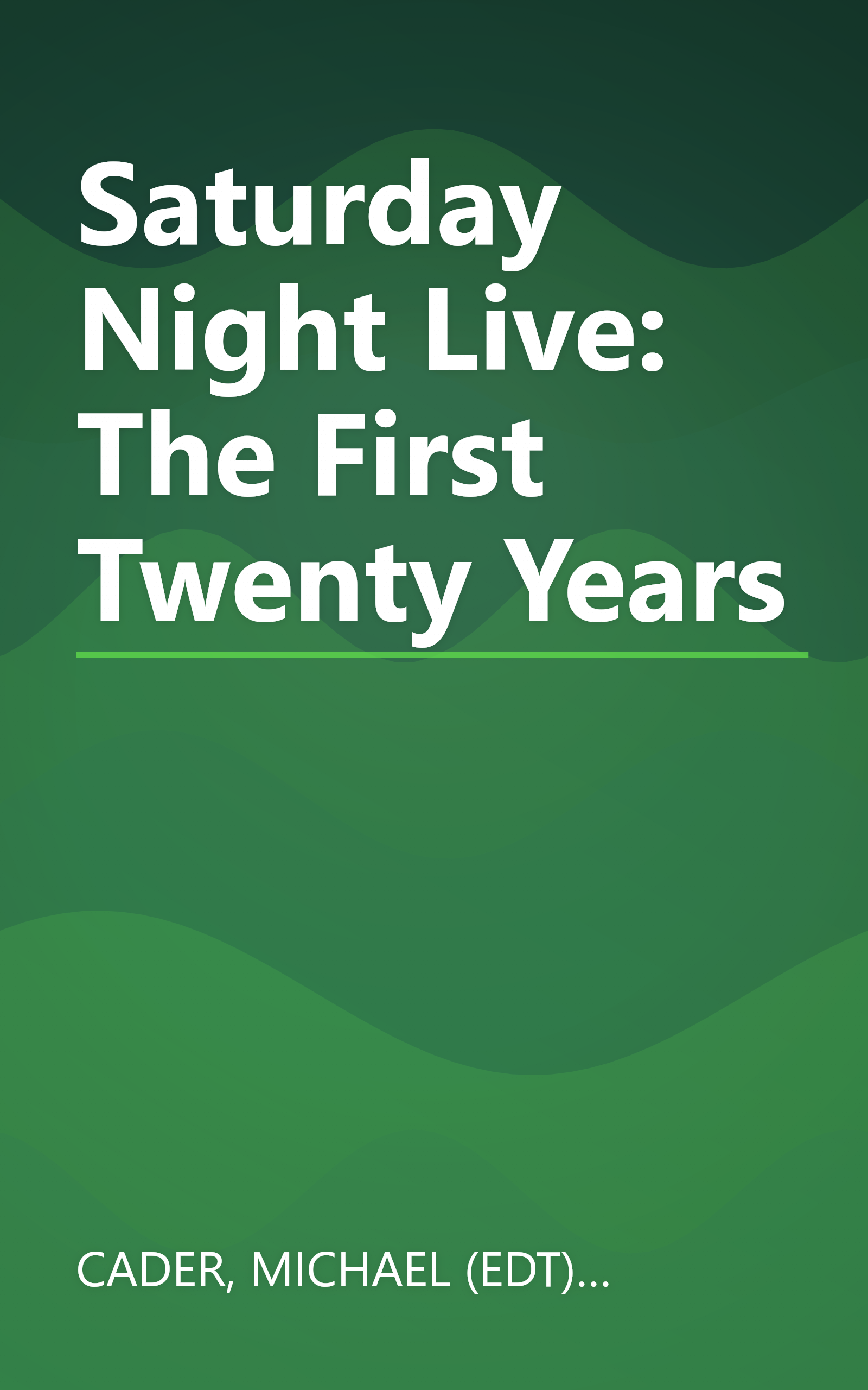 Saturday Night Live: The First Twenty Years book cover