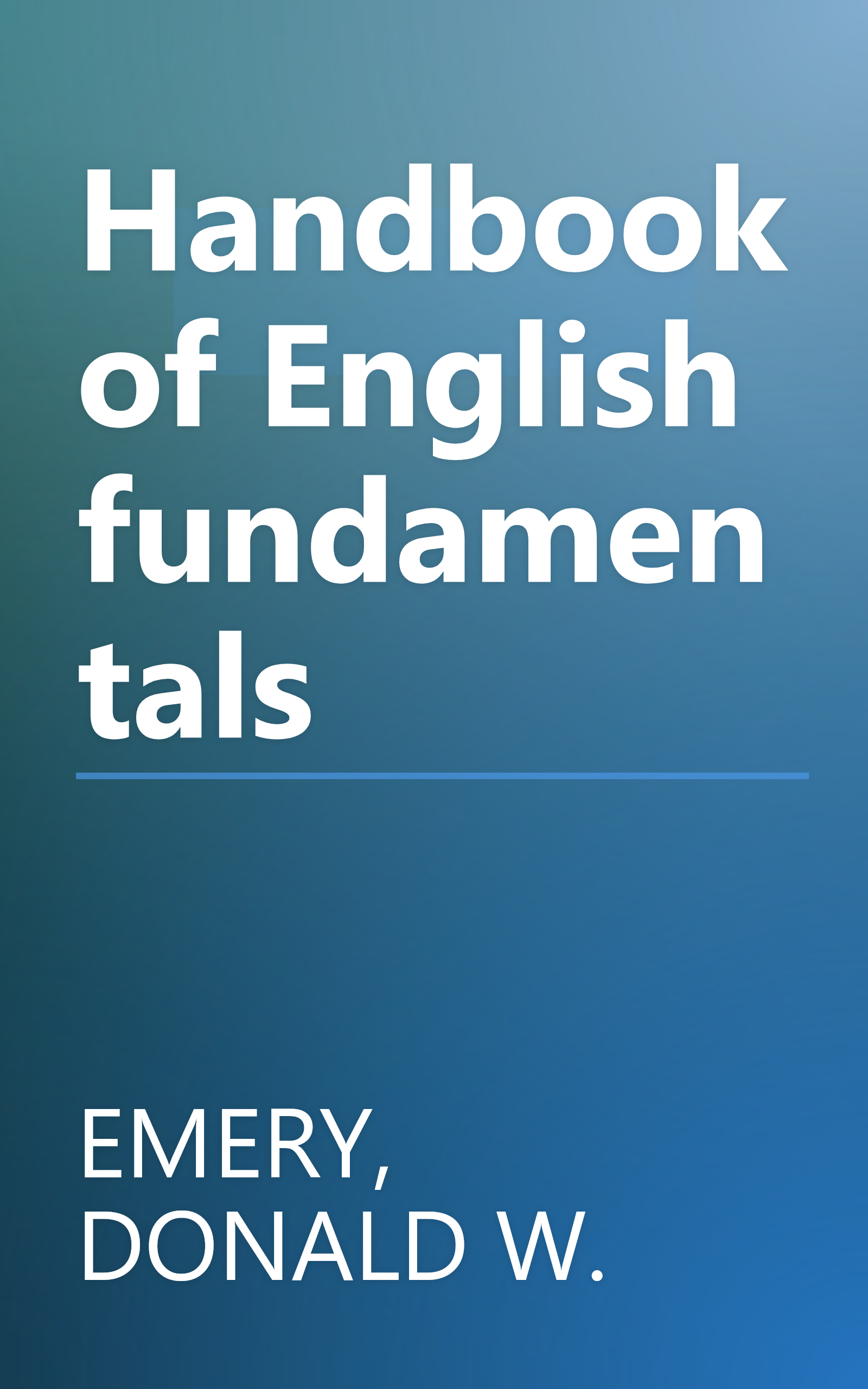 Handbook of English fundamentals book cover