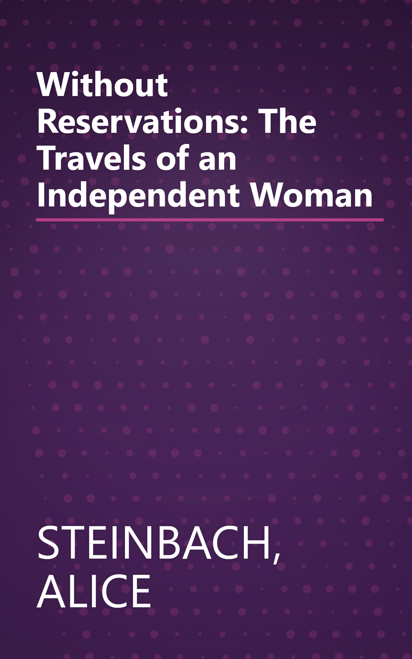 Without Reservations: The Travels of an Independent Woman book cover