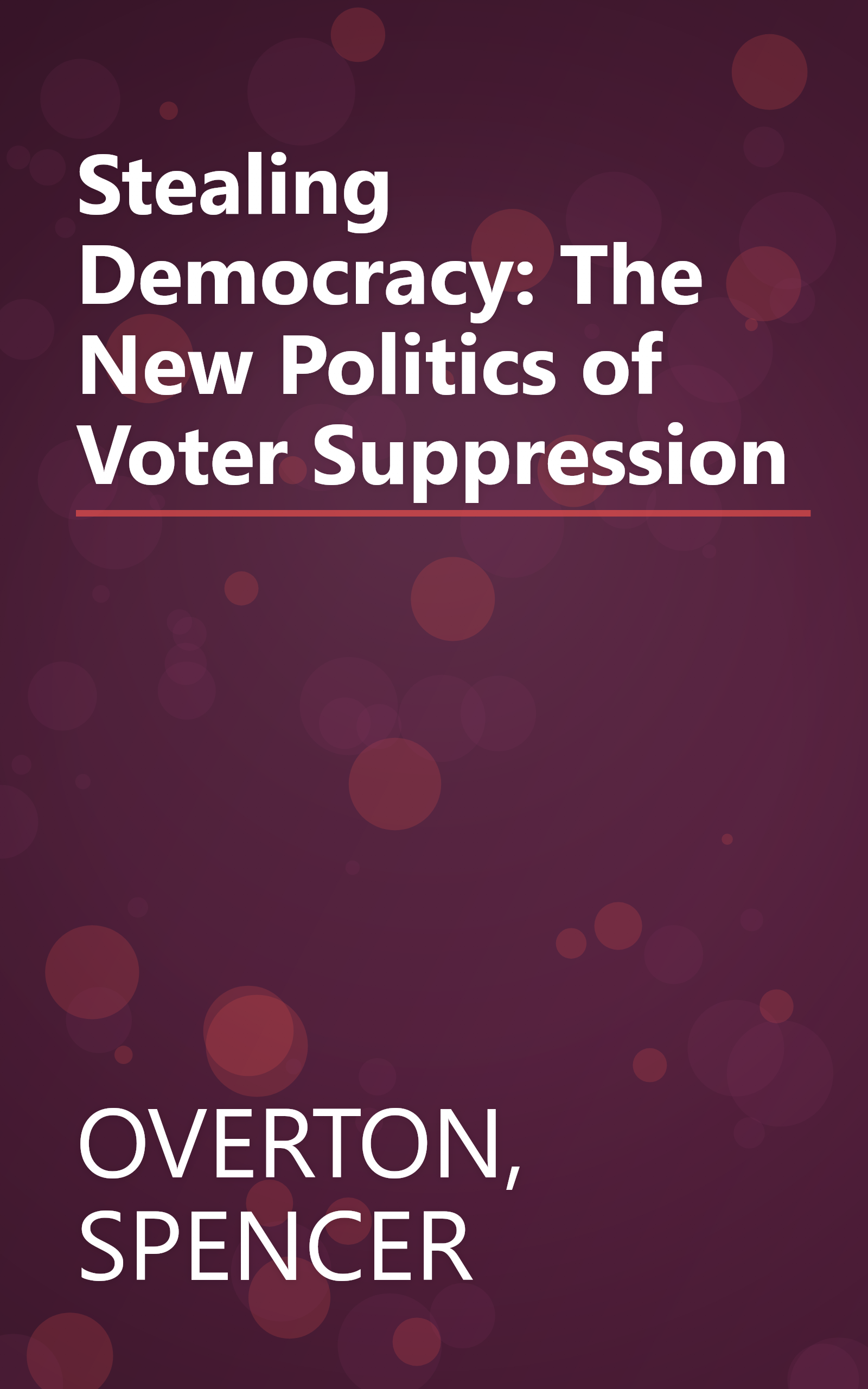 Stealing Democracy: The New Politics of Voter Suppression book cover