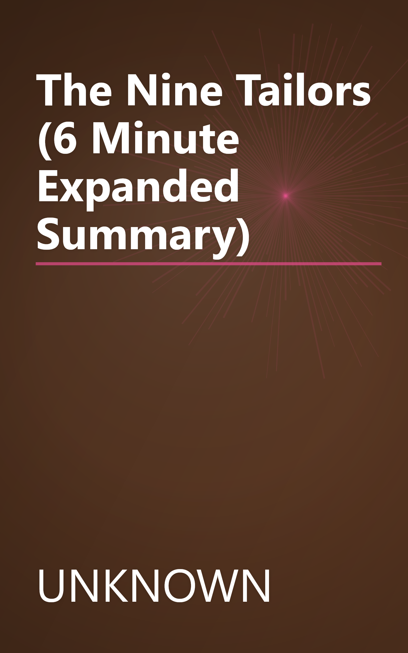 The Nine Tailors (6 Minute   Expanded Summary) book cover