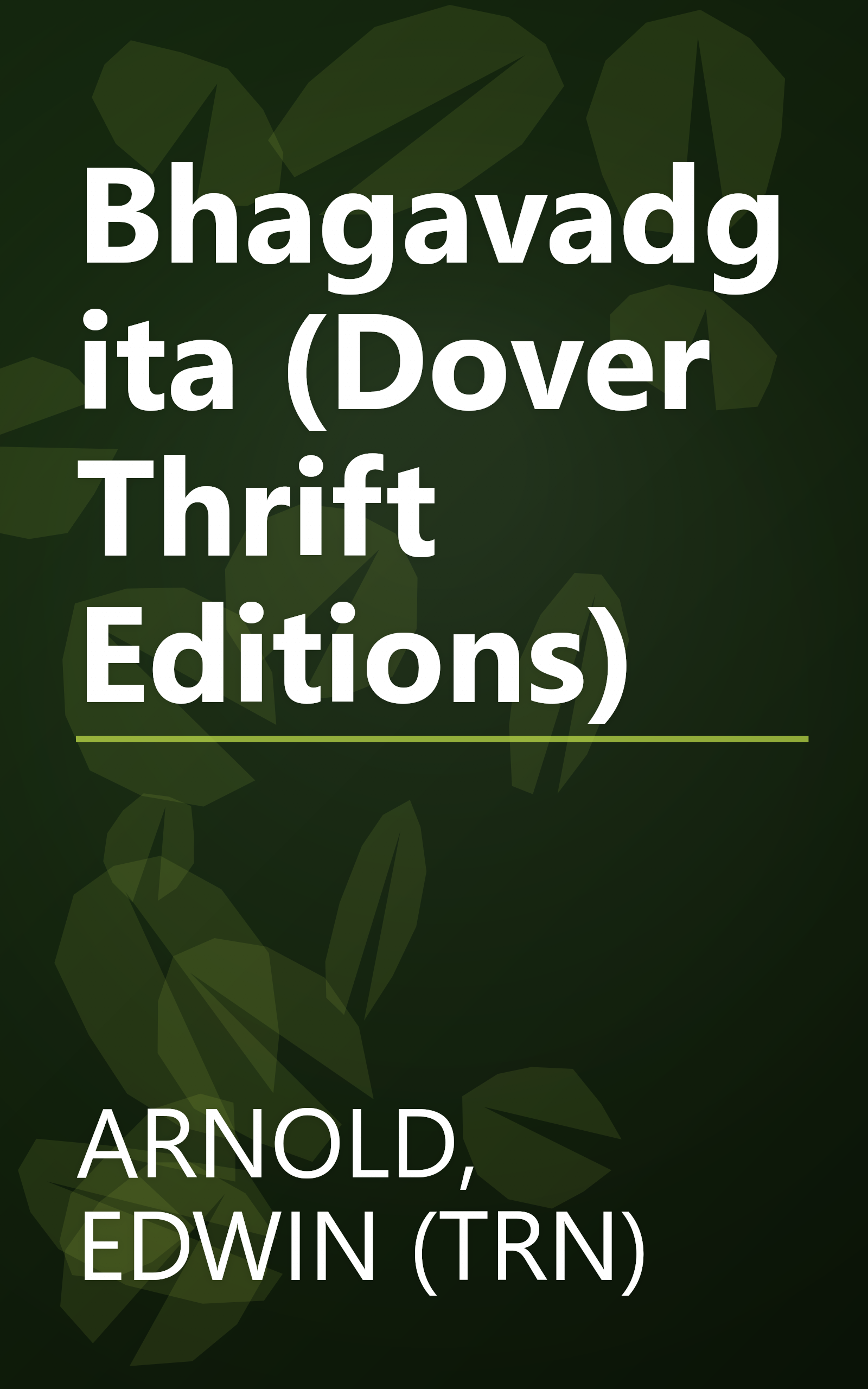 Bhagavadgita (Dover Thrift Editions) book cover