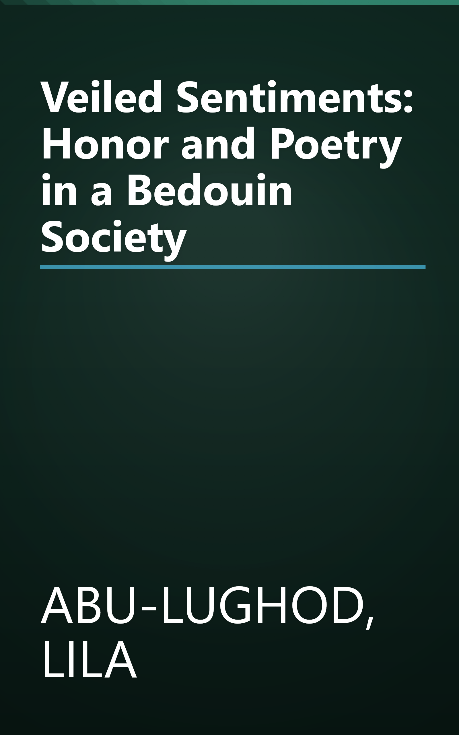Veiled Sentiments: Honor and Poetry in a Bedouin Society book cover