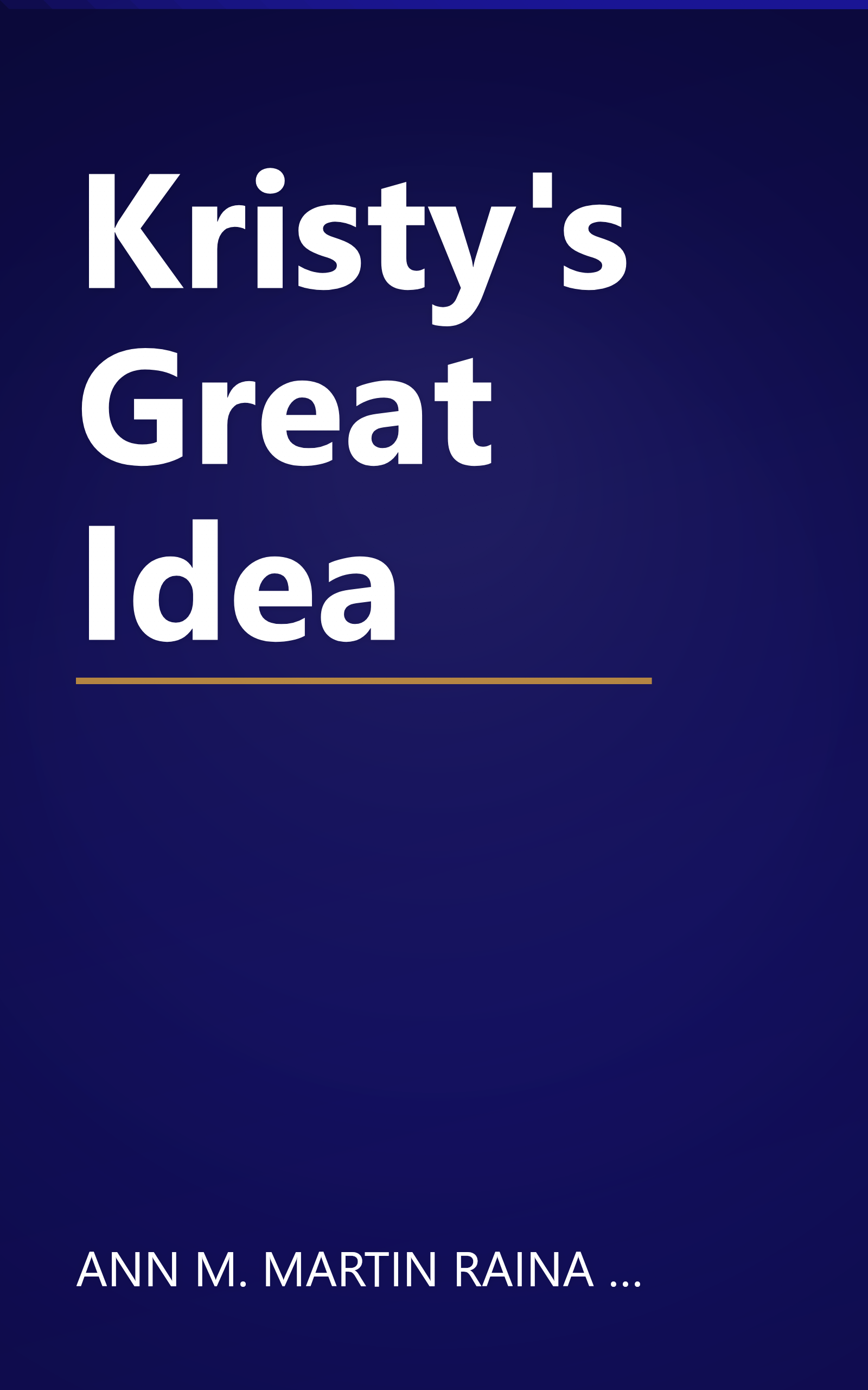 Kristy's Great Idea book cover