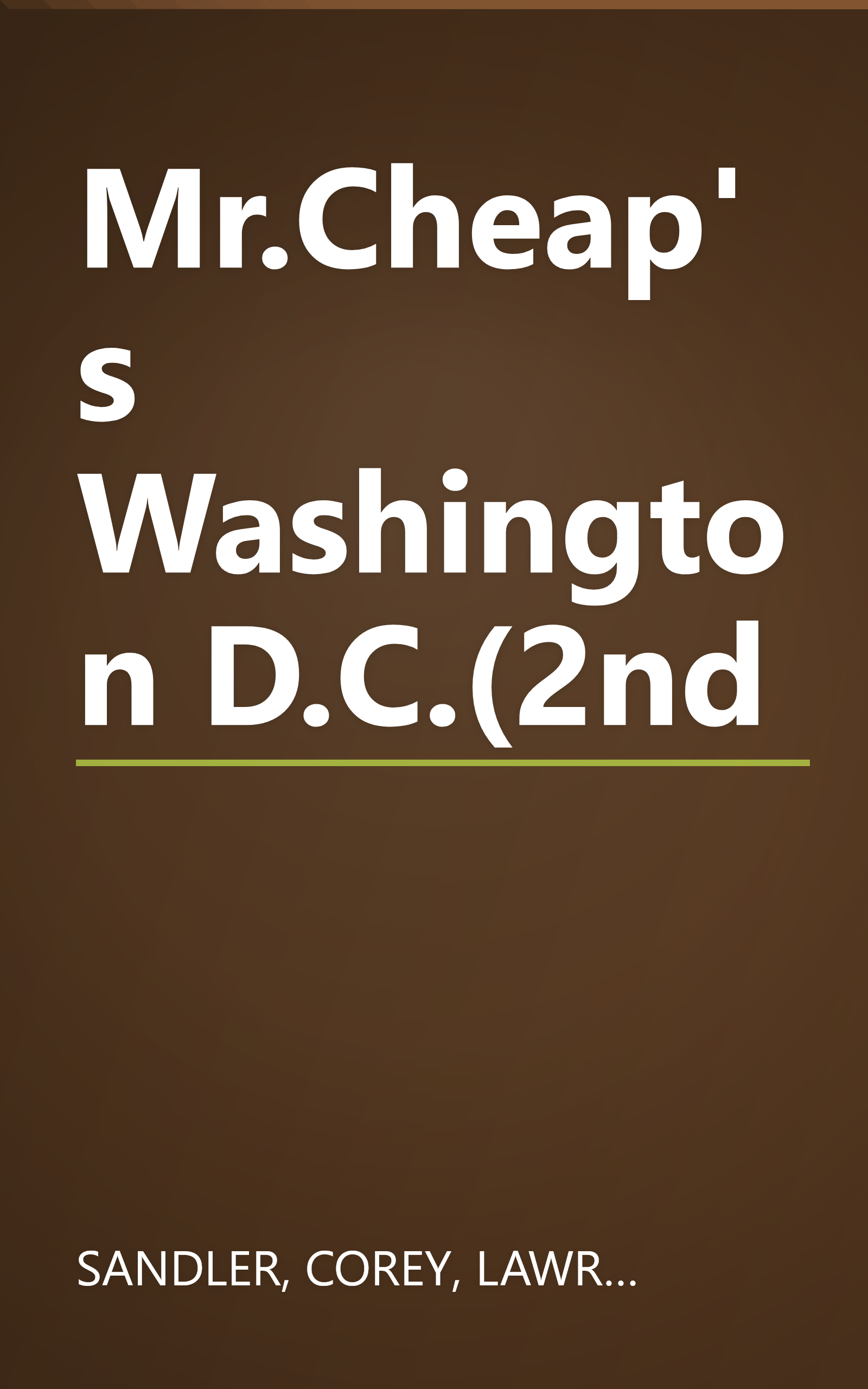 Mr.Cheap's Washington D.C.(2nd book cover