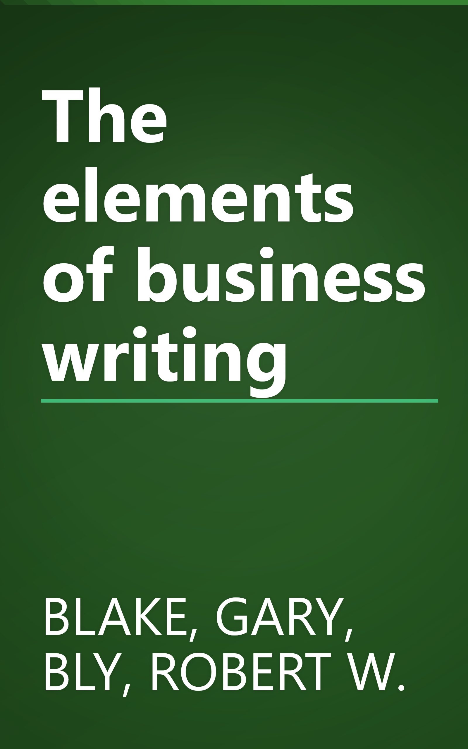 The elements of business writing book cover