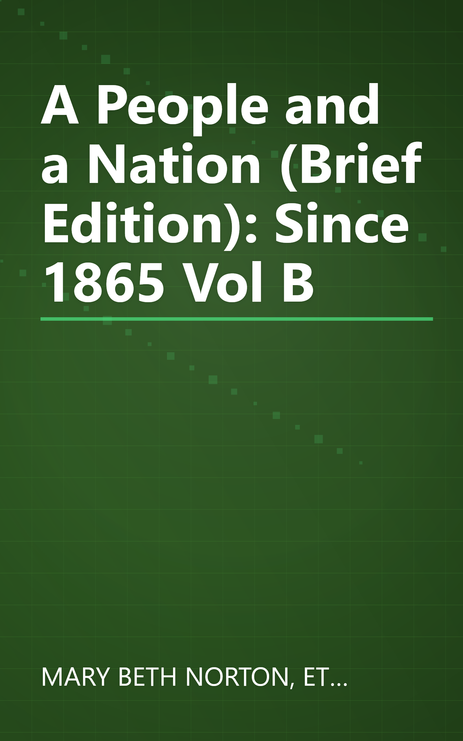 A People and a Nation (Brief Edition): Since 1865 Vol B book cover