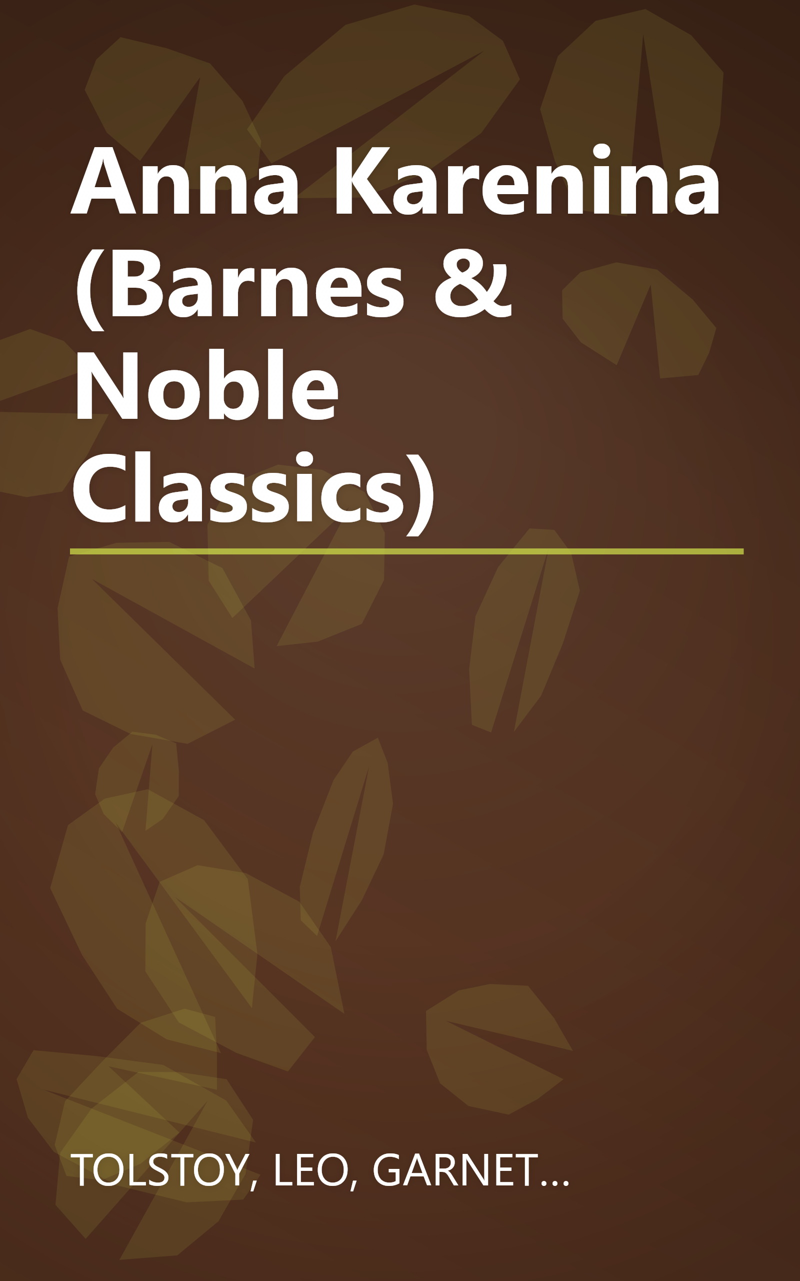 Anna Karenina (Barnes & Noble Classics) book cover