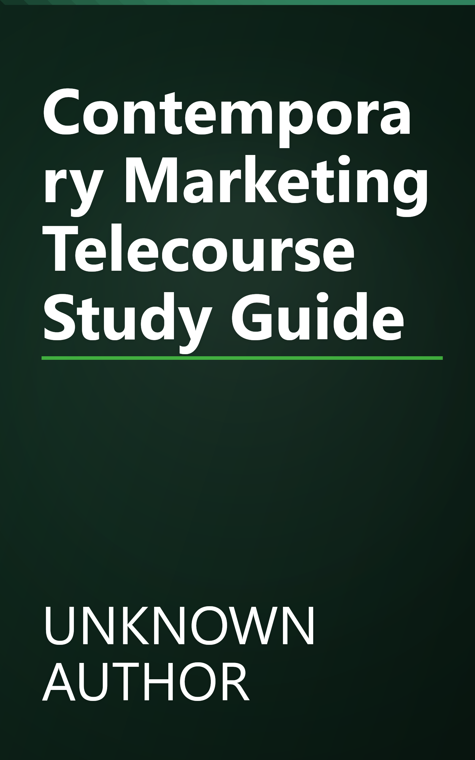 Contemporary Marketing Telecourse Study Guide book cover