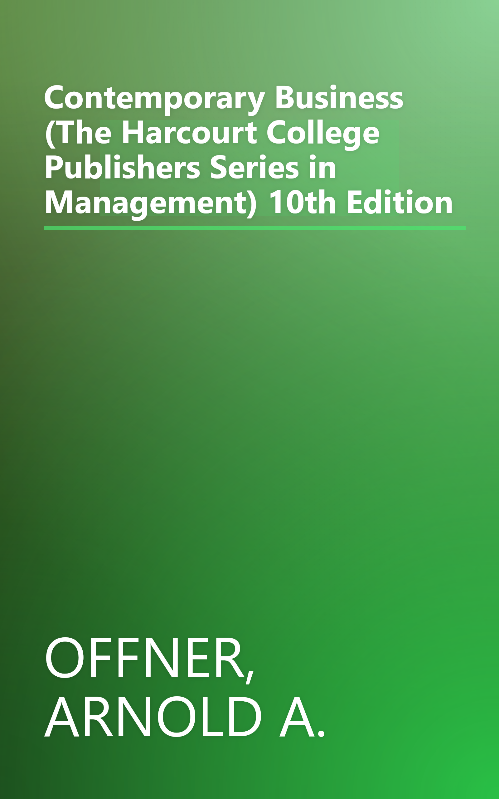 Contemporary Business (The Harcourt College Publishers Series in Management) 10th Edition book cover
