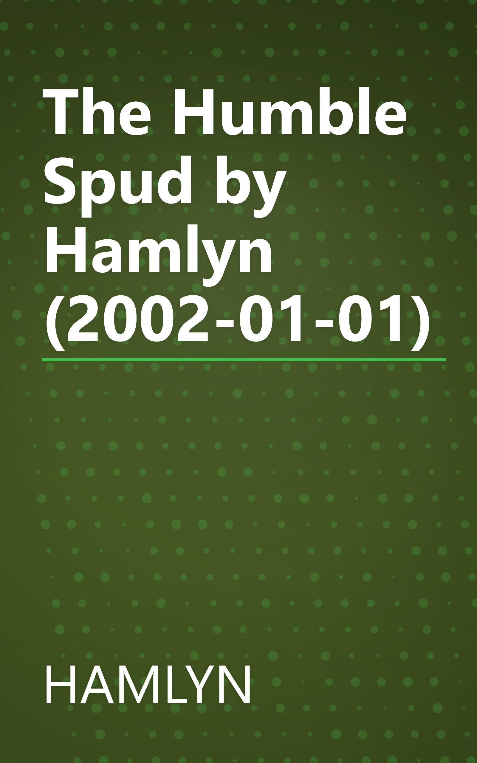 The Humble Spud by Hamlyn (2002-01-01) book cover