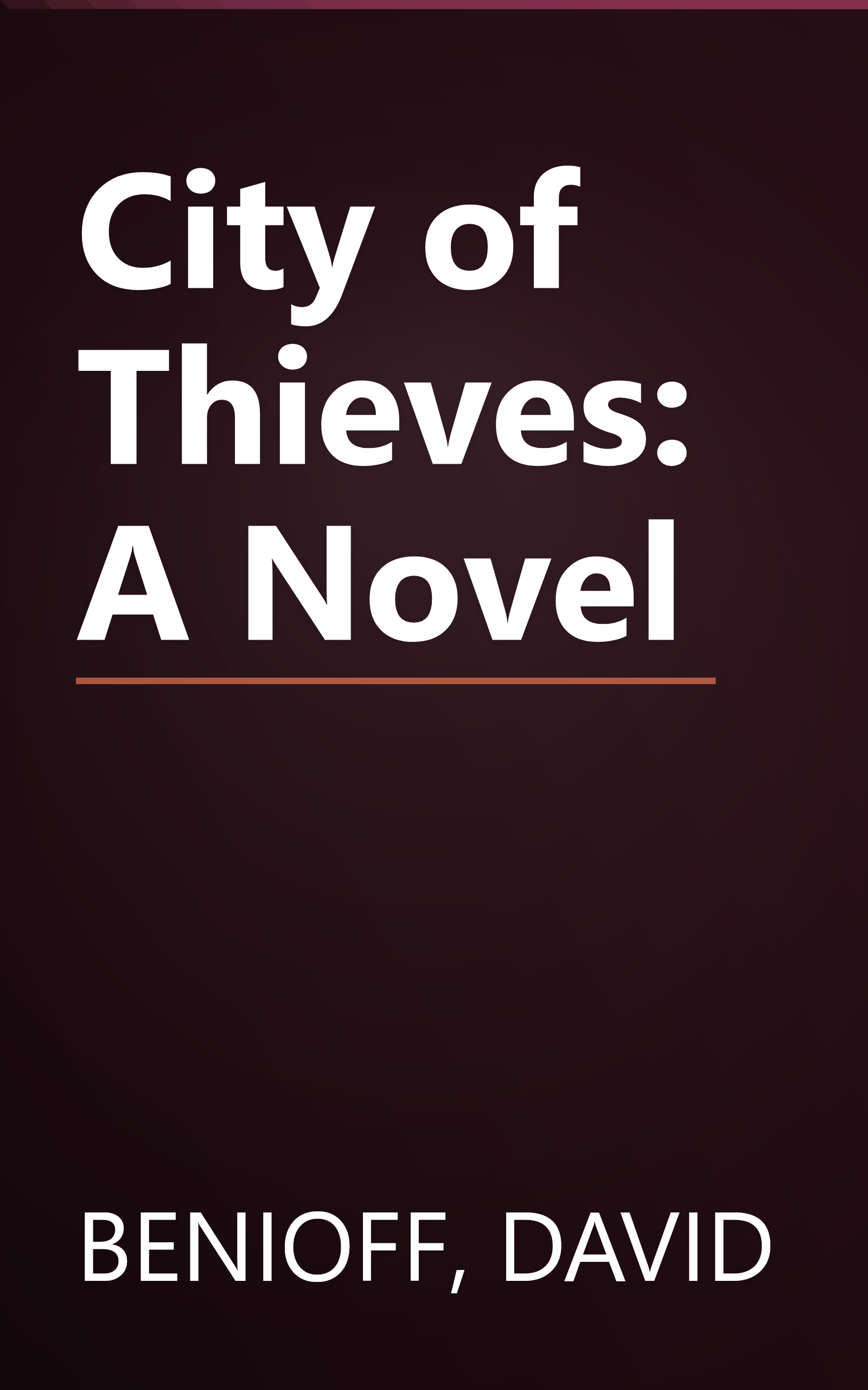 City of Thieves: A Novel book cover