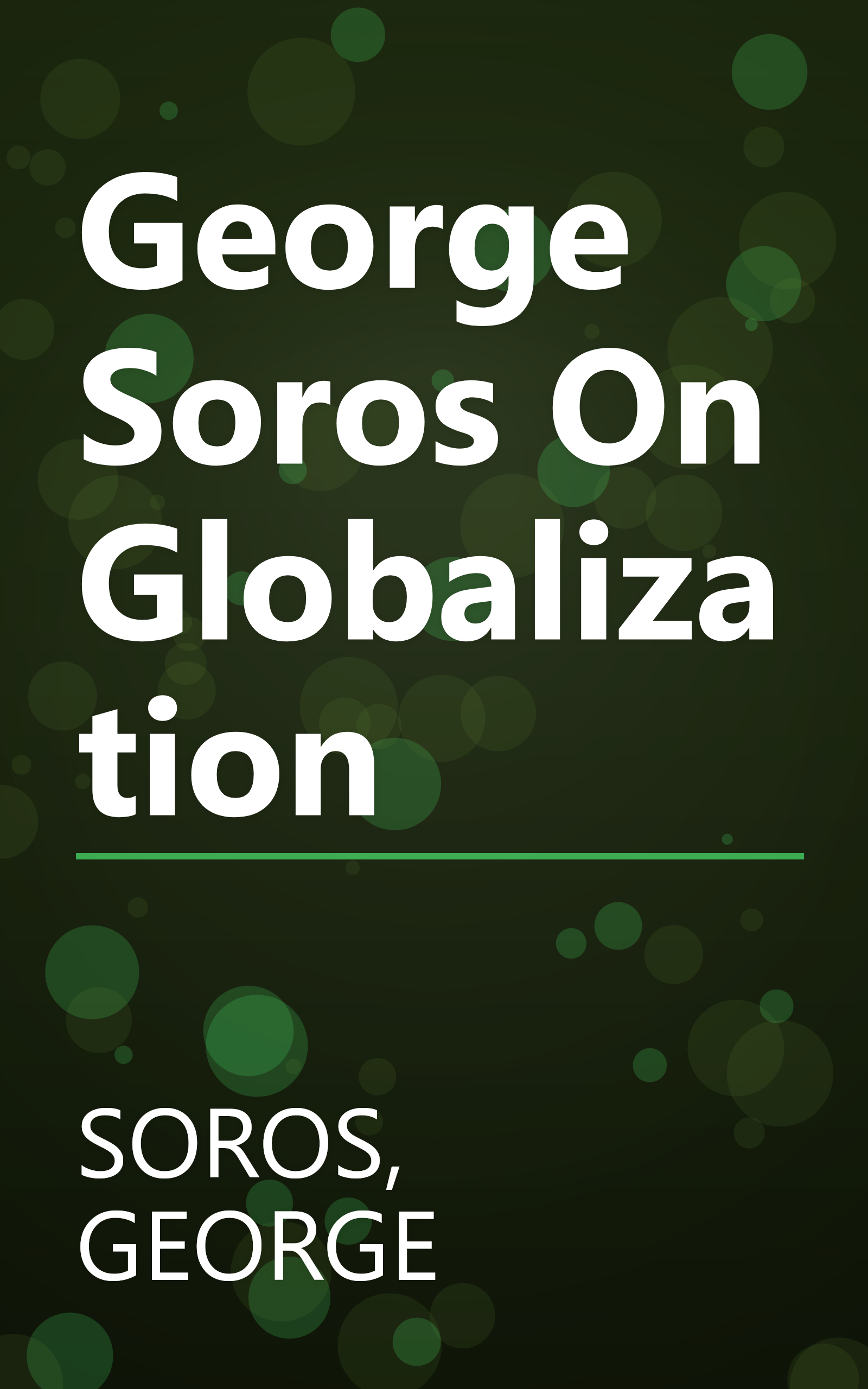 George Soros On Globalization book cover