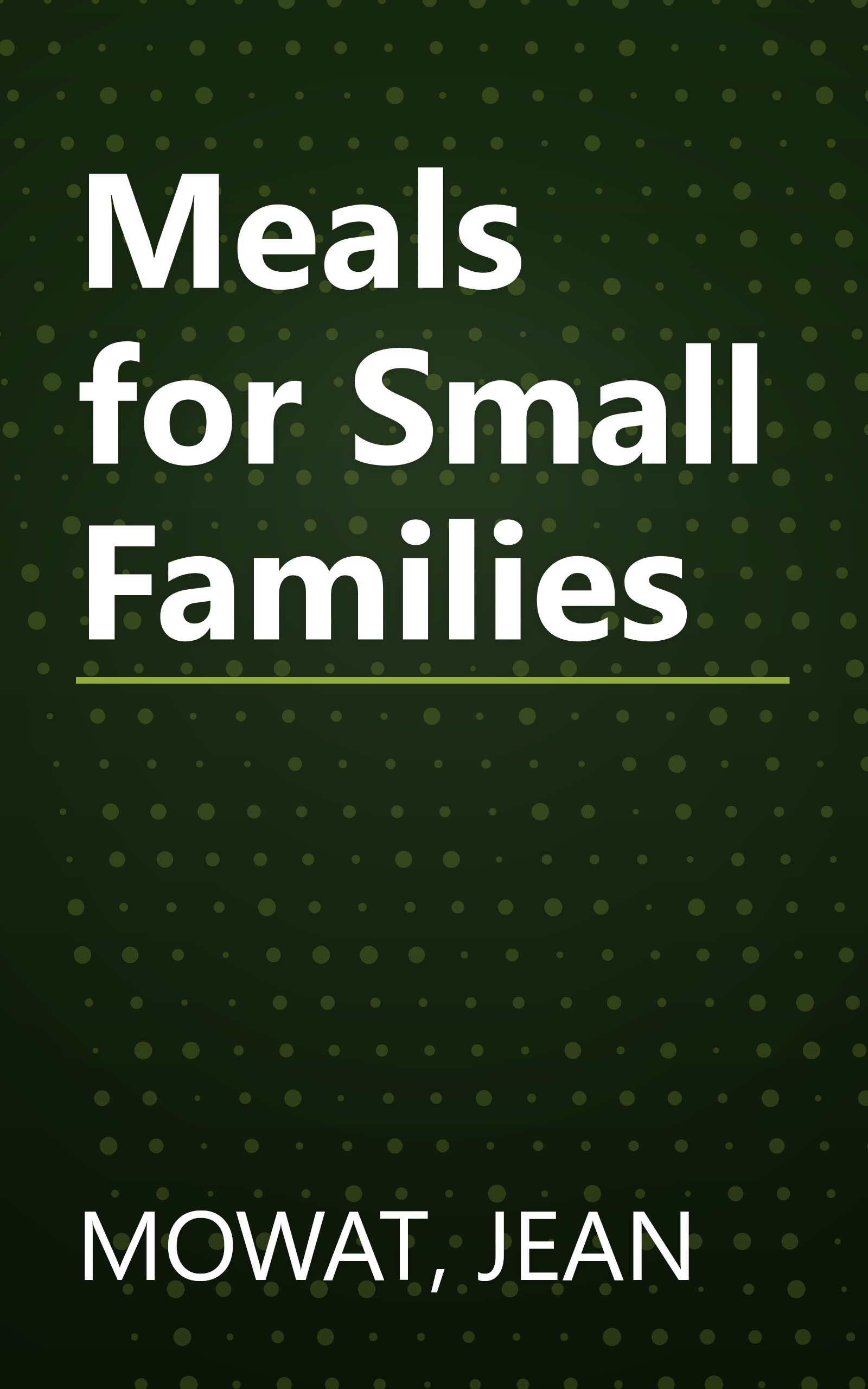 Meals for Small Families book cover