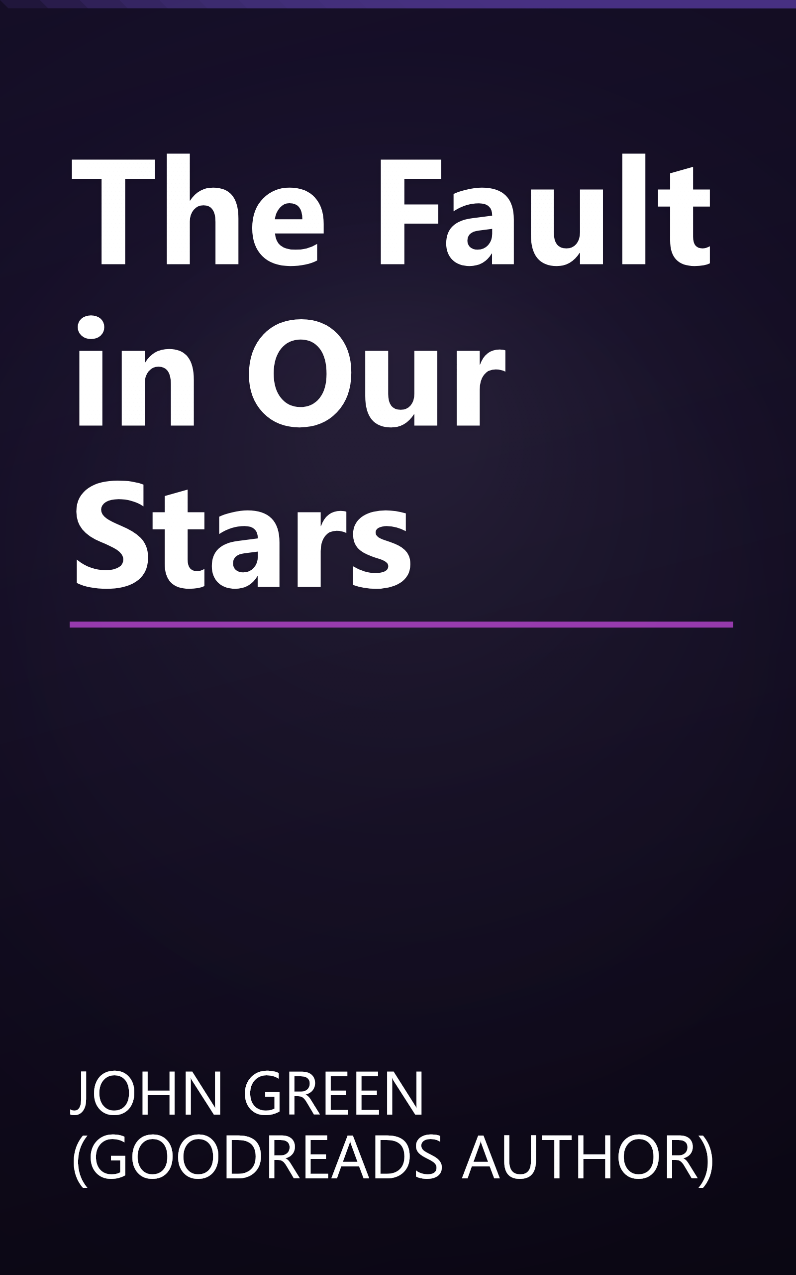 The Fault in Our Stars book cover