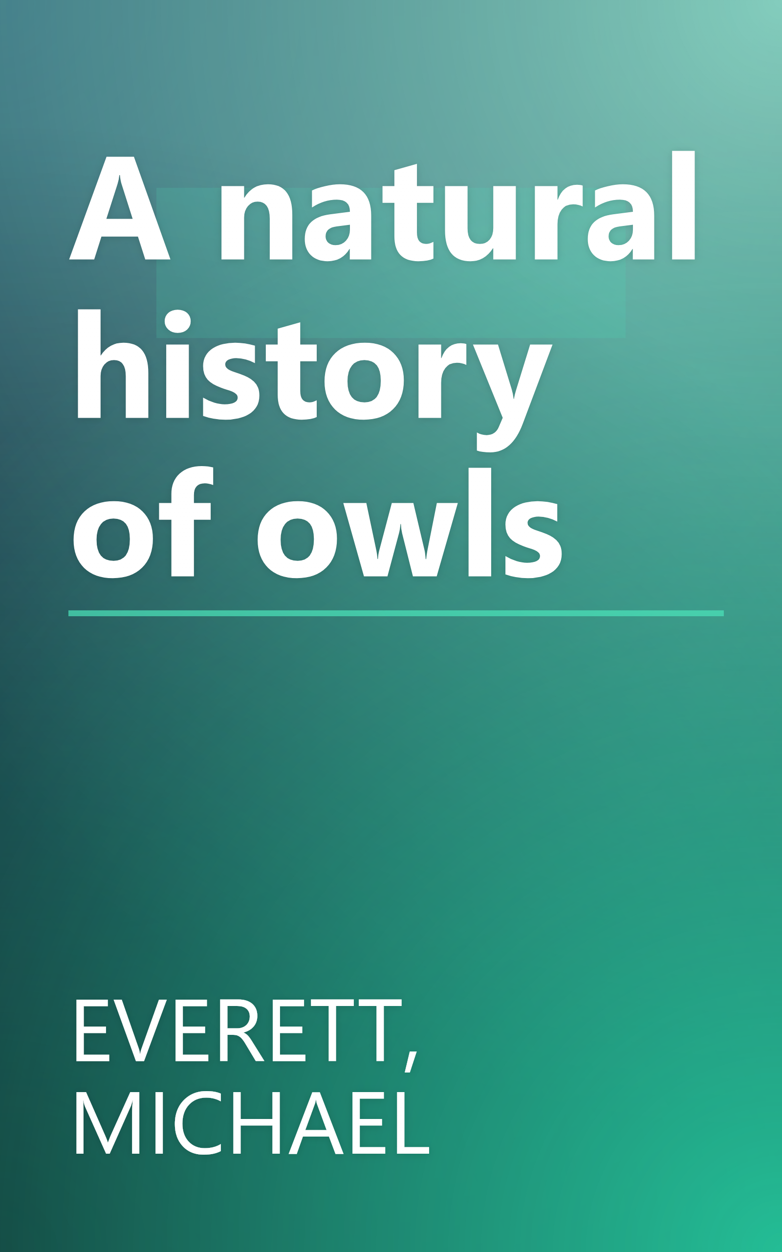 A natural history of owls book cover