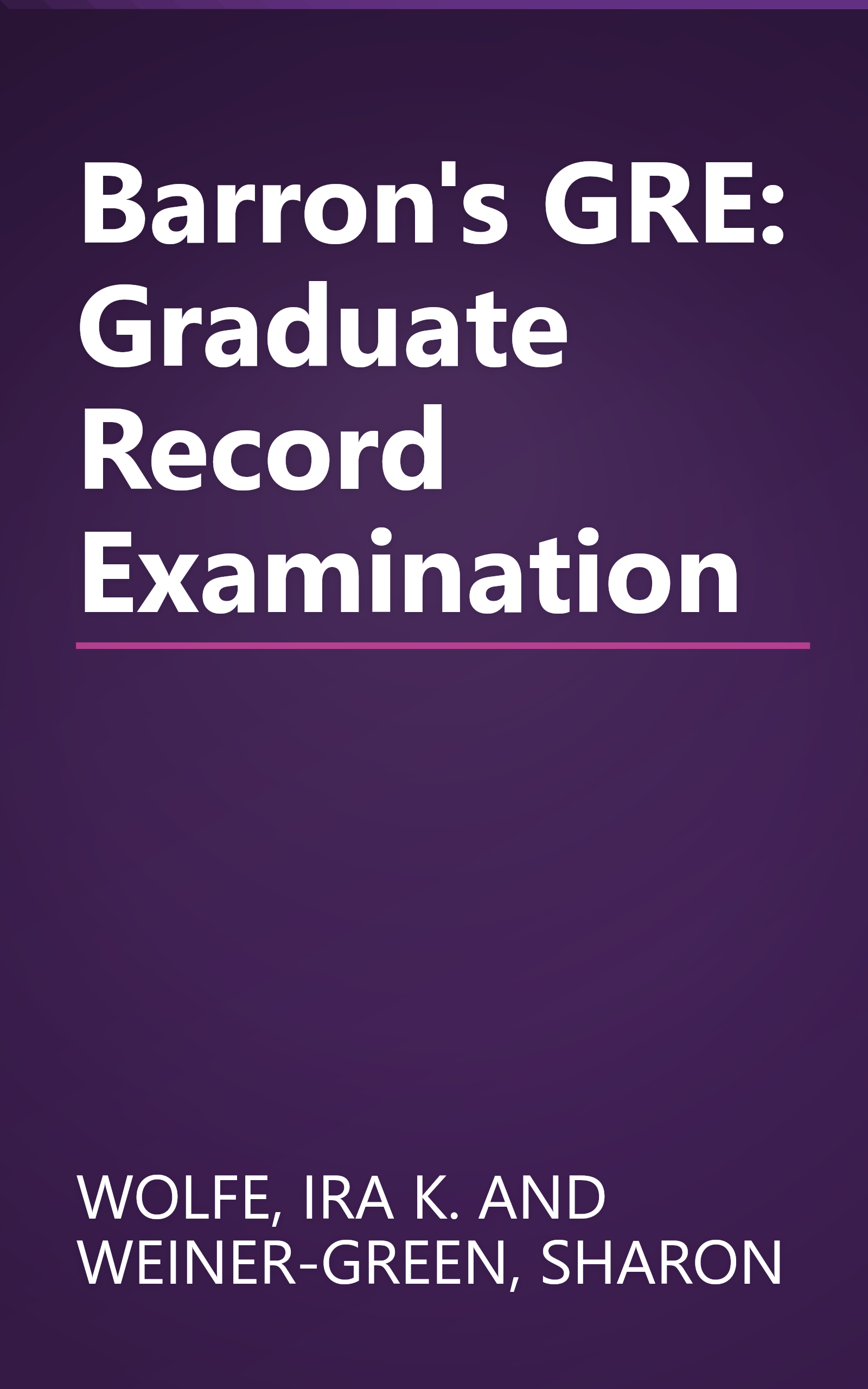 Barron's GRE: Graduate Record Examination book cover