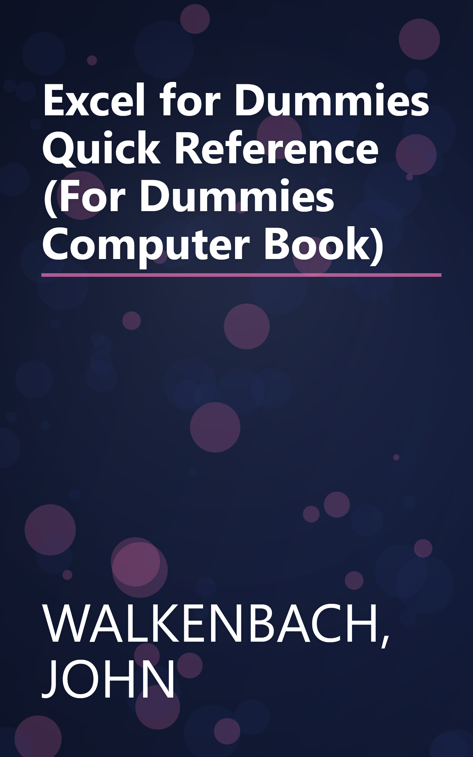 Excel for Dummies Quick Reference (For Dummies Computer Book) book cover