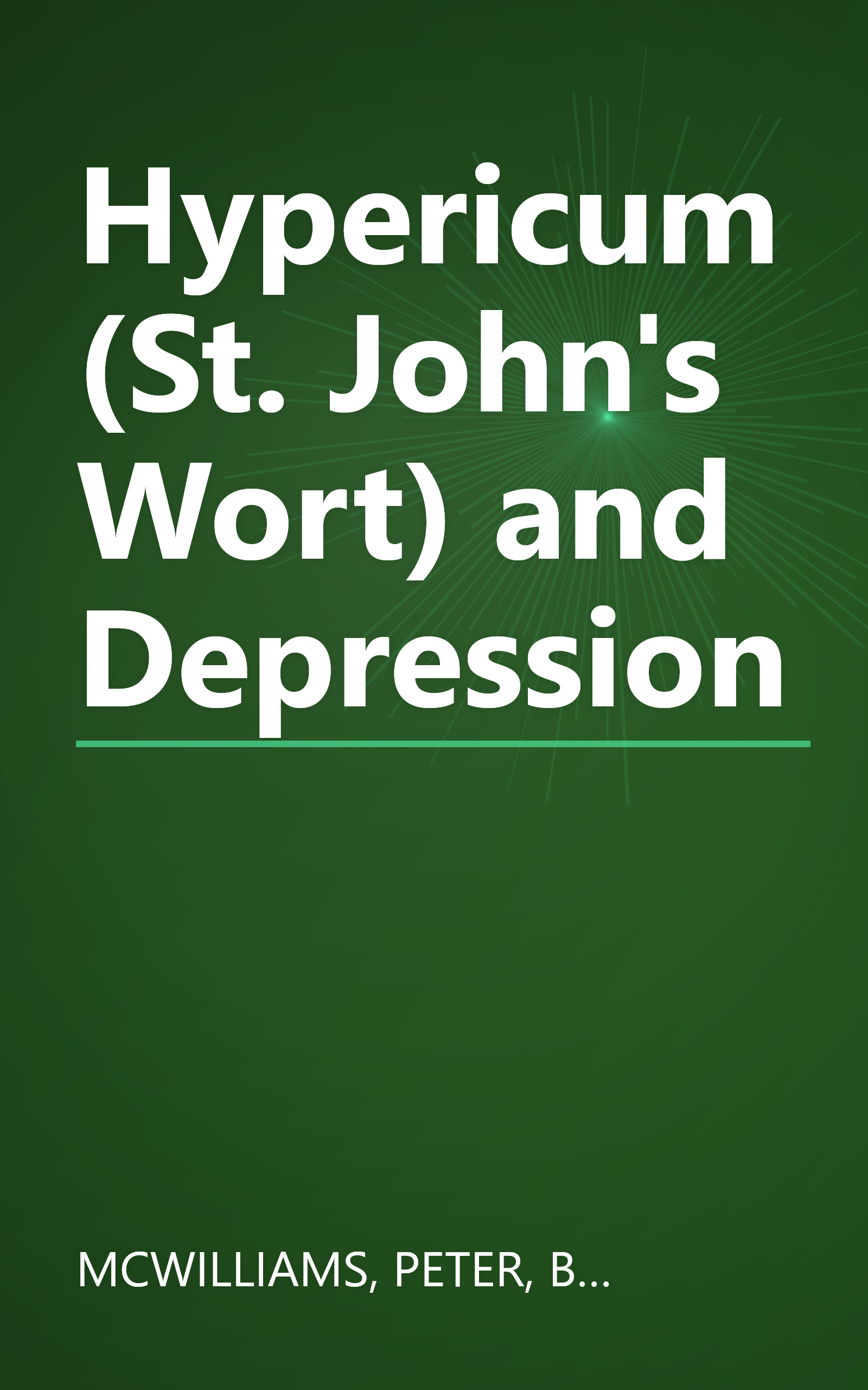 Hypericum (St. John's Wort) and Depression book cover