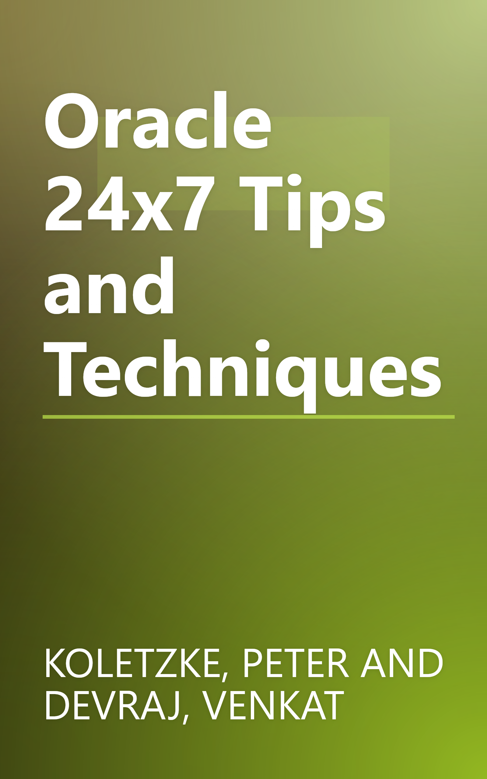 Oracle 24x7 Tips and Techniques book cover