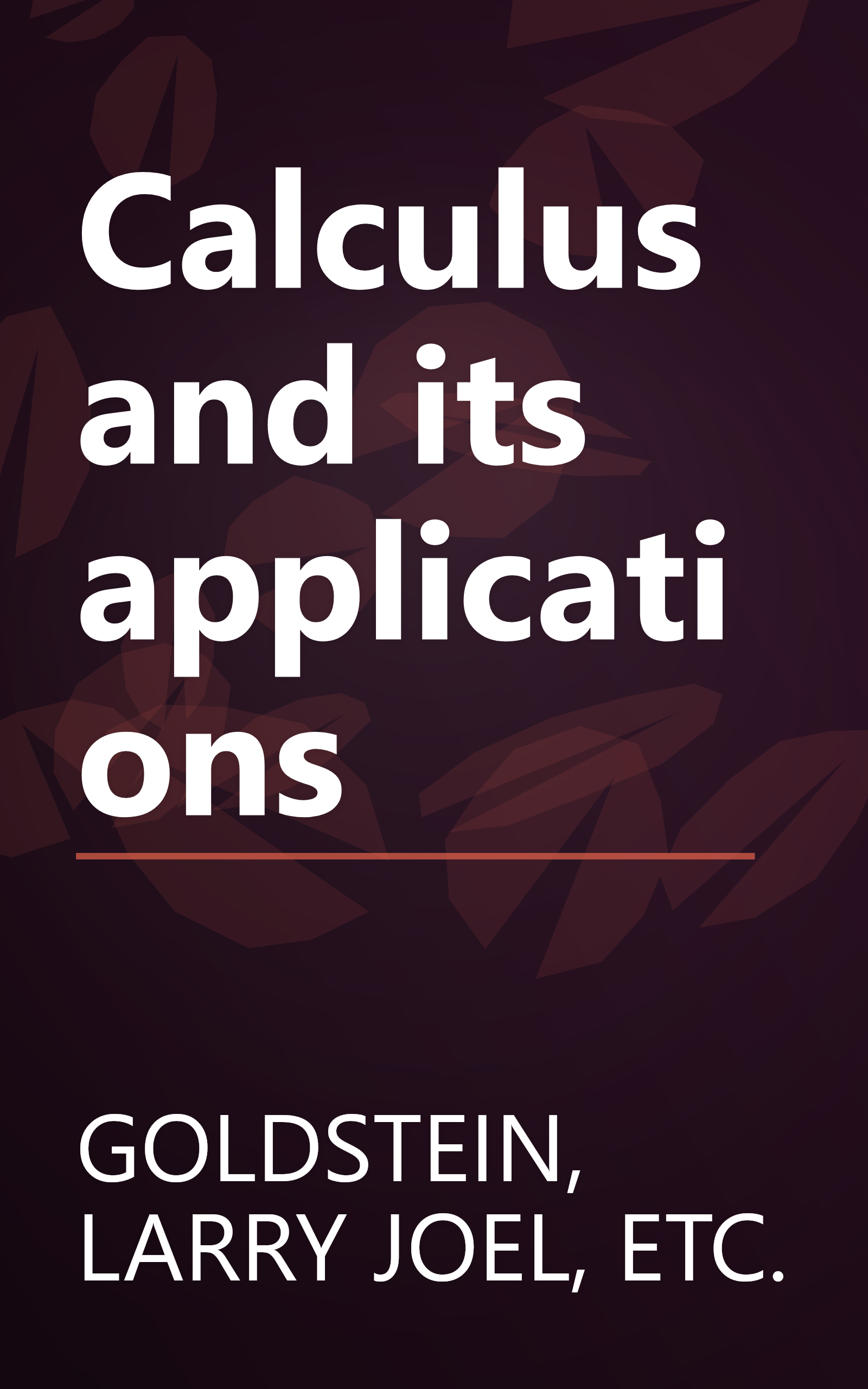 Calculus and its applications book cover