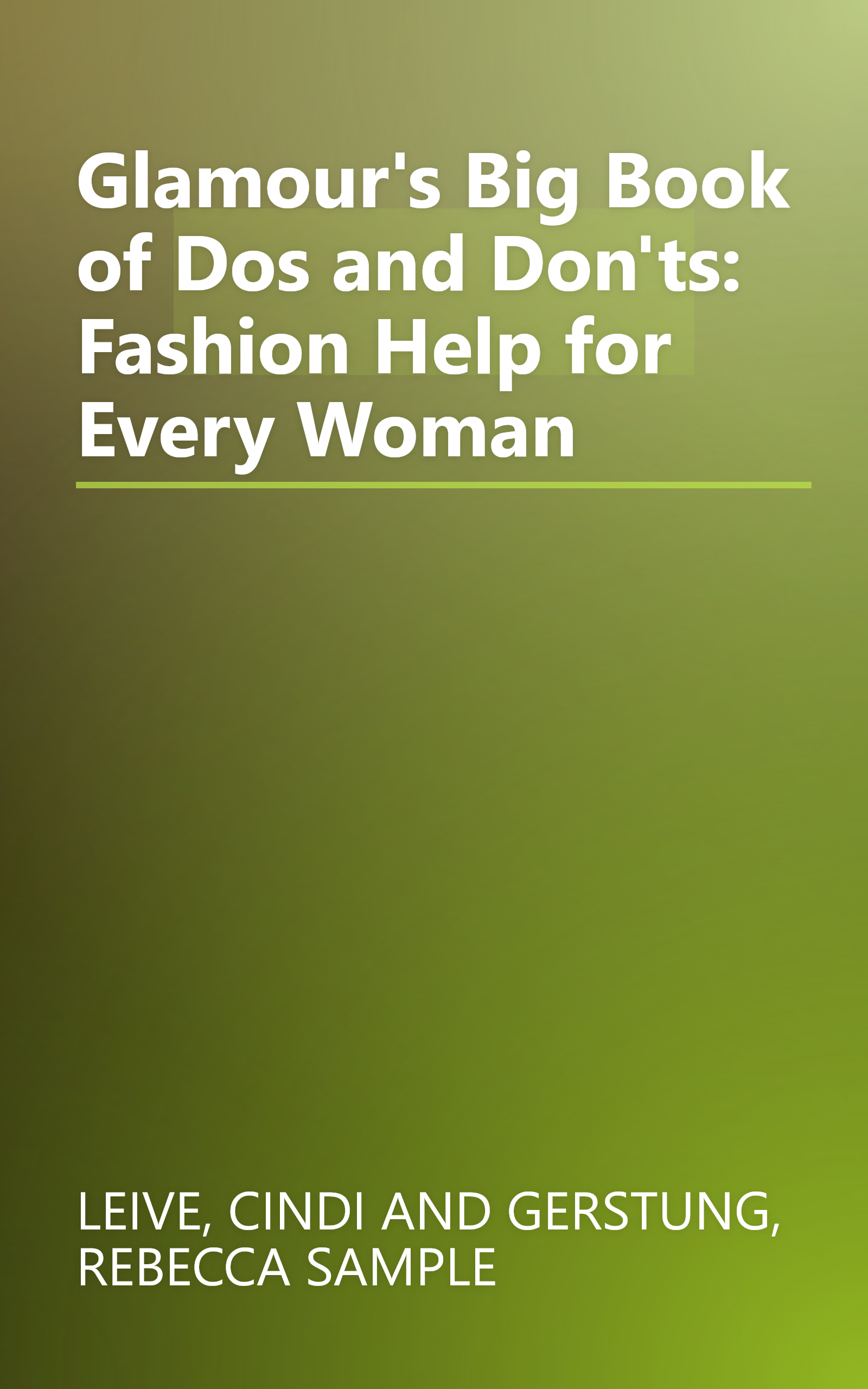 Glamour's Big Book of Dos and Don'ts: Fashion Help for Every Woman book cover