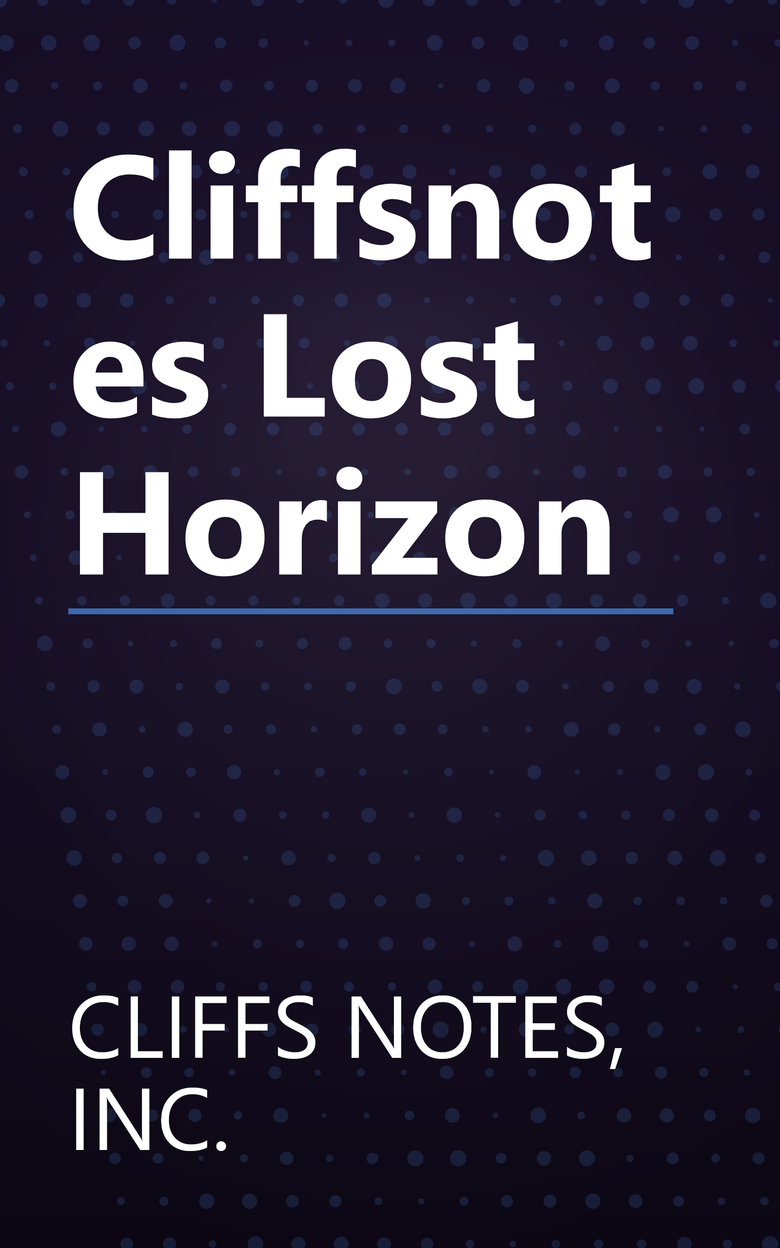 Cliffsnotes Lost Horizon book cover