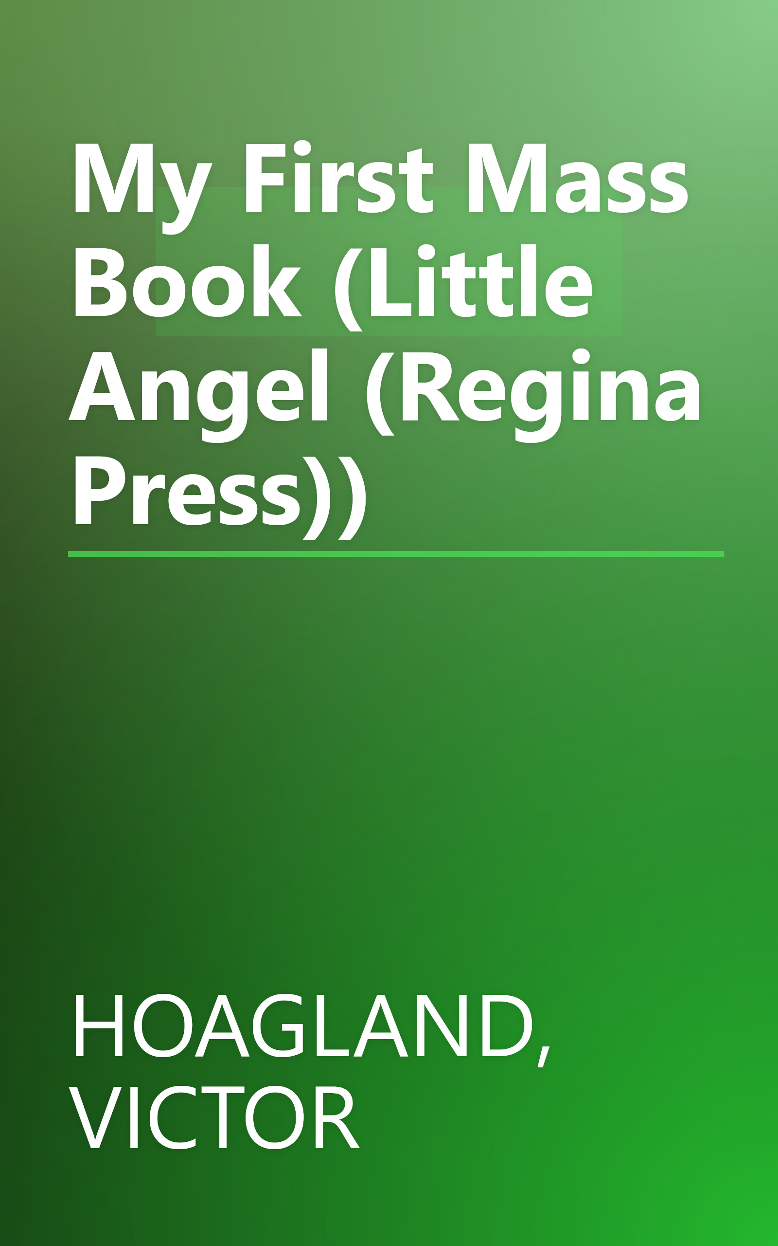 My First Mass Book (Little Angel (Regina Press)) book cover