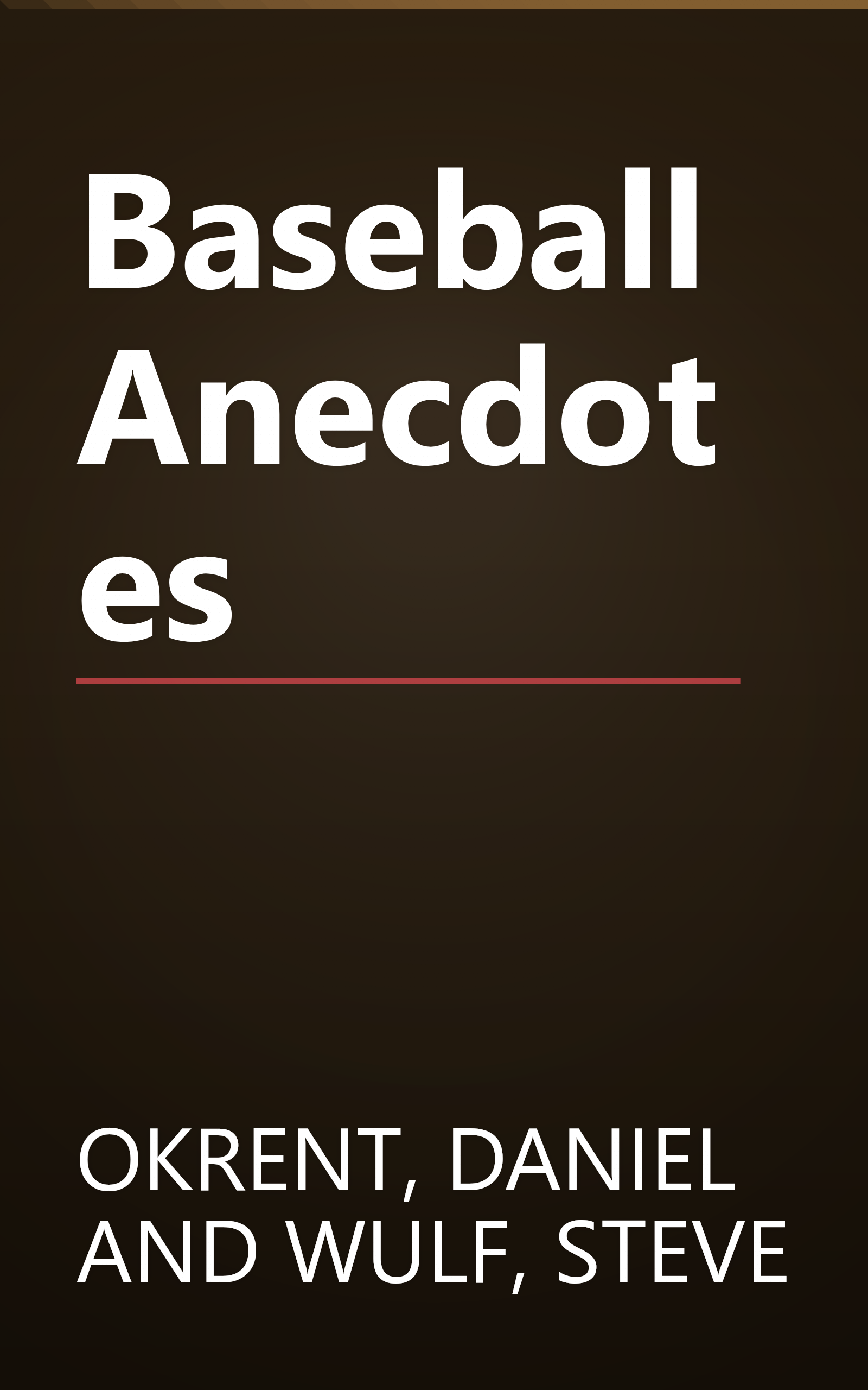 Baseball Anecdotes book cover