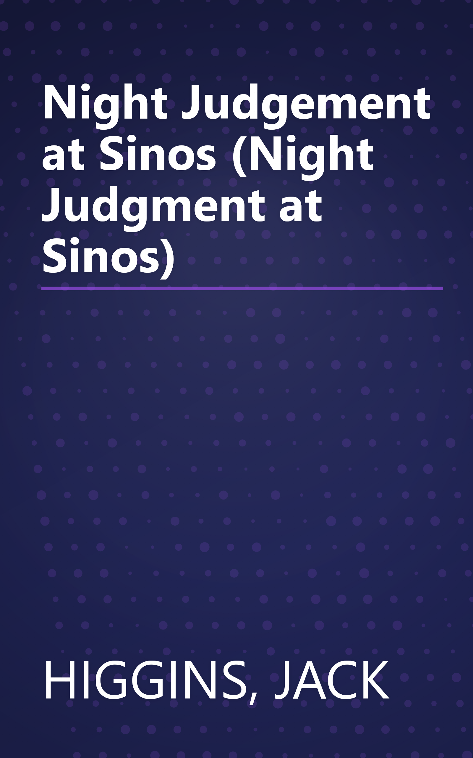 Night Judgement at Sinos (Night Judgment at Sinos) book cover
