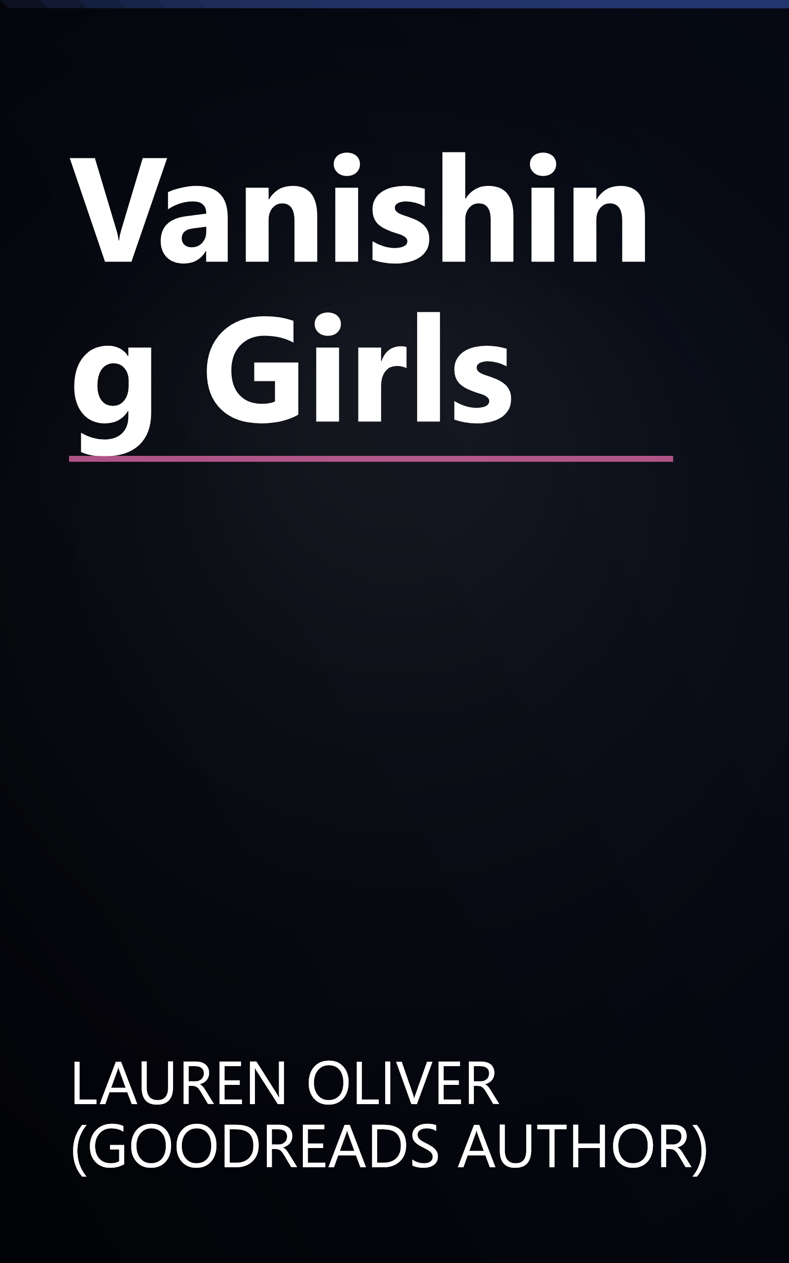 Vanishing Girls book cover