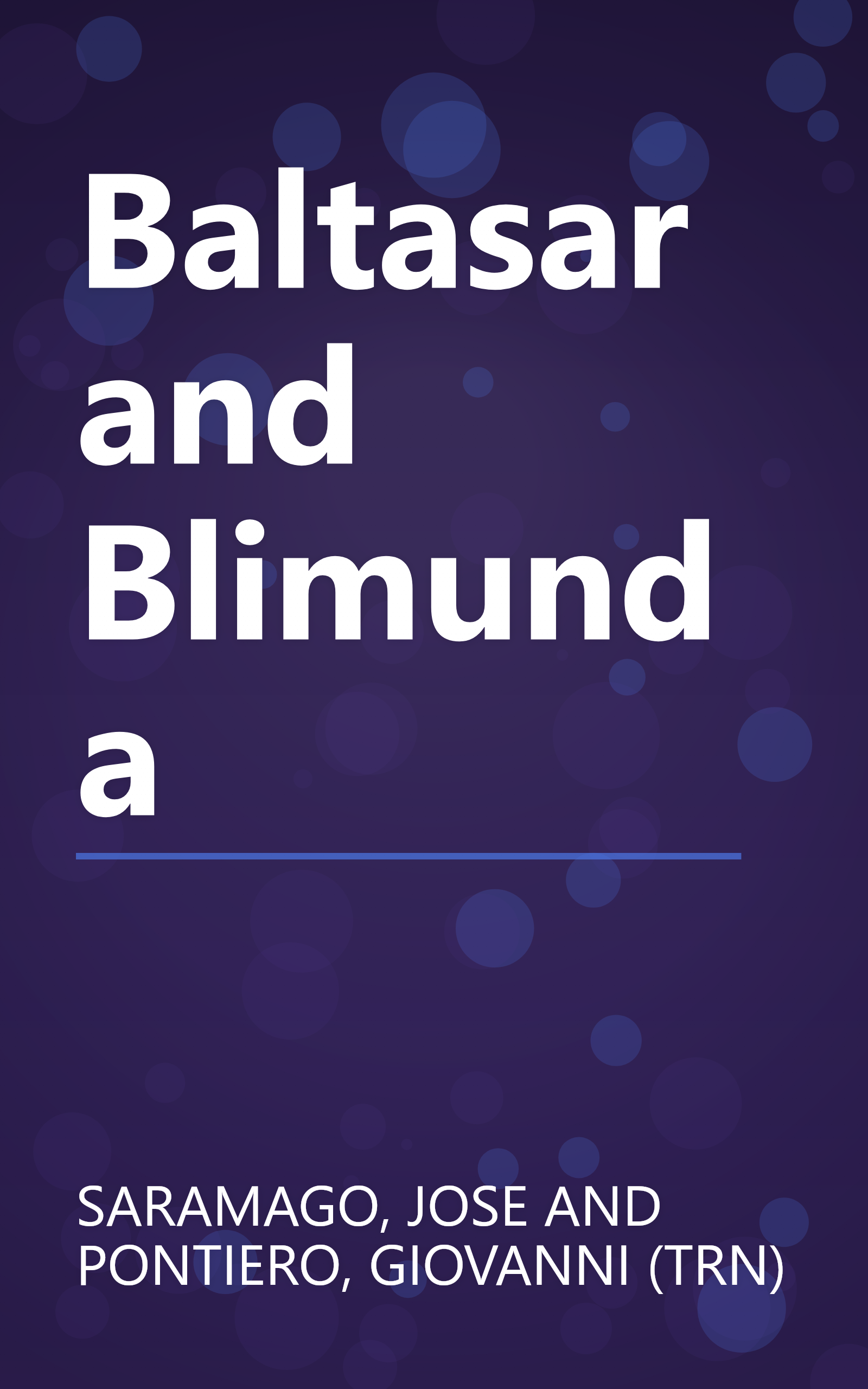 Baltasar and Blimunda book cover