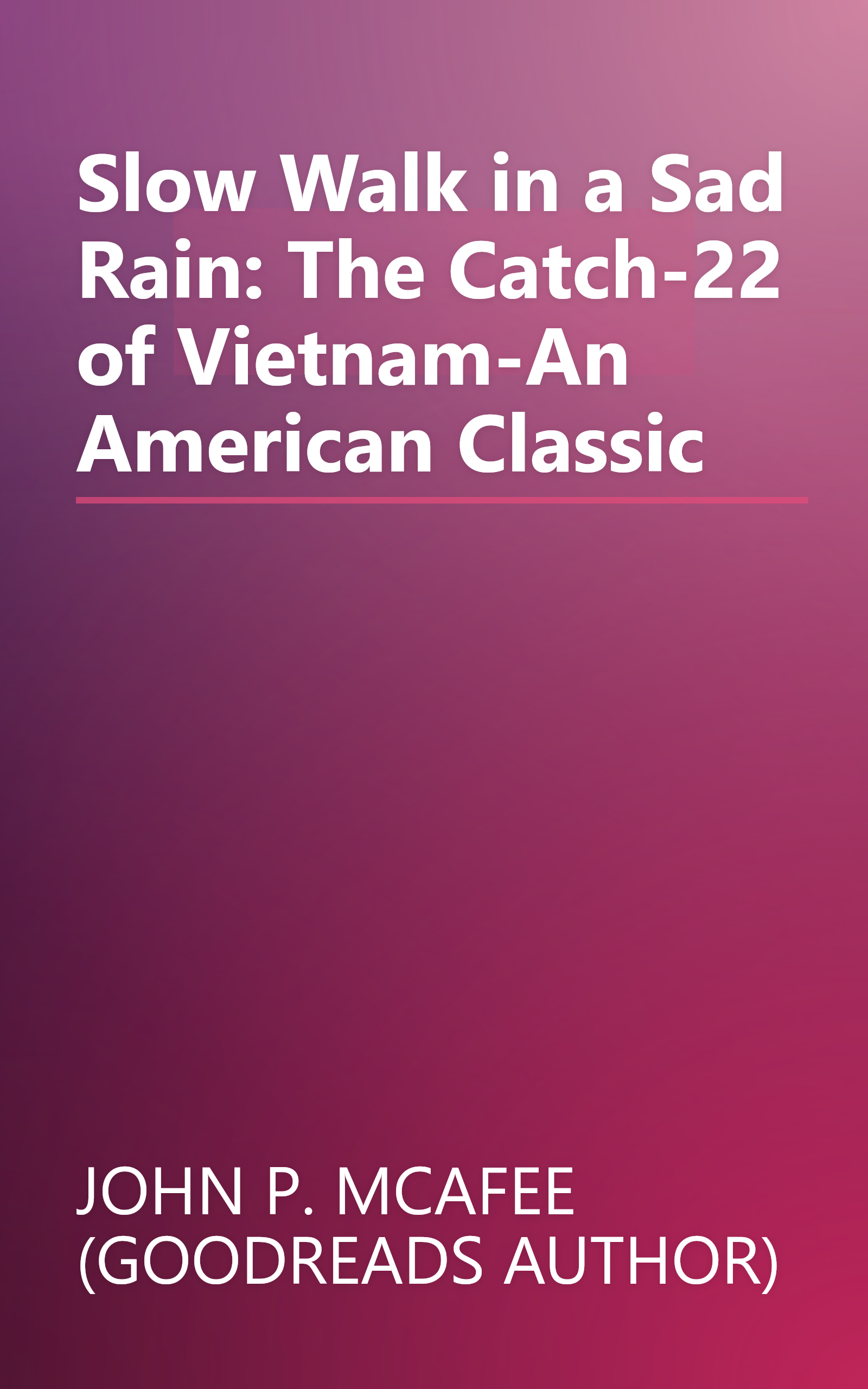 Slow Walk in a Sad Rain: The Catch-22 of Vietnam-An American Classic book cover