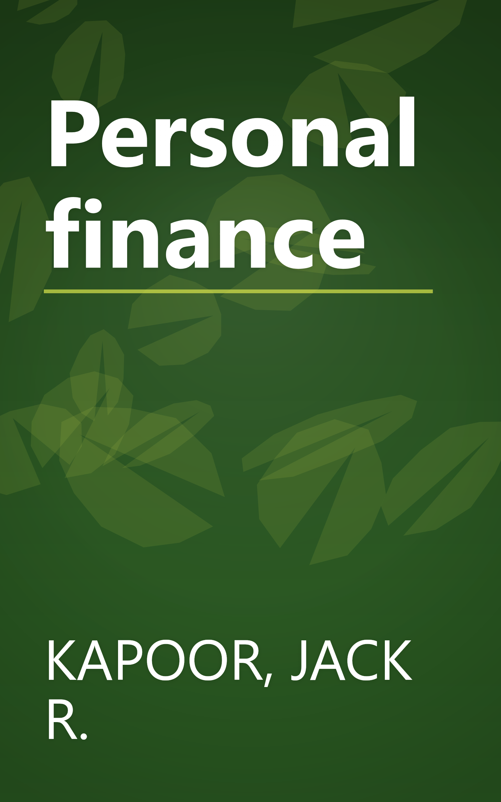 Personal finance book cover
