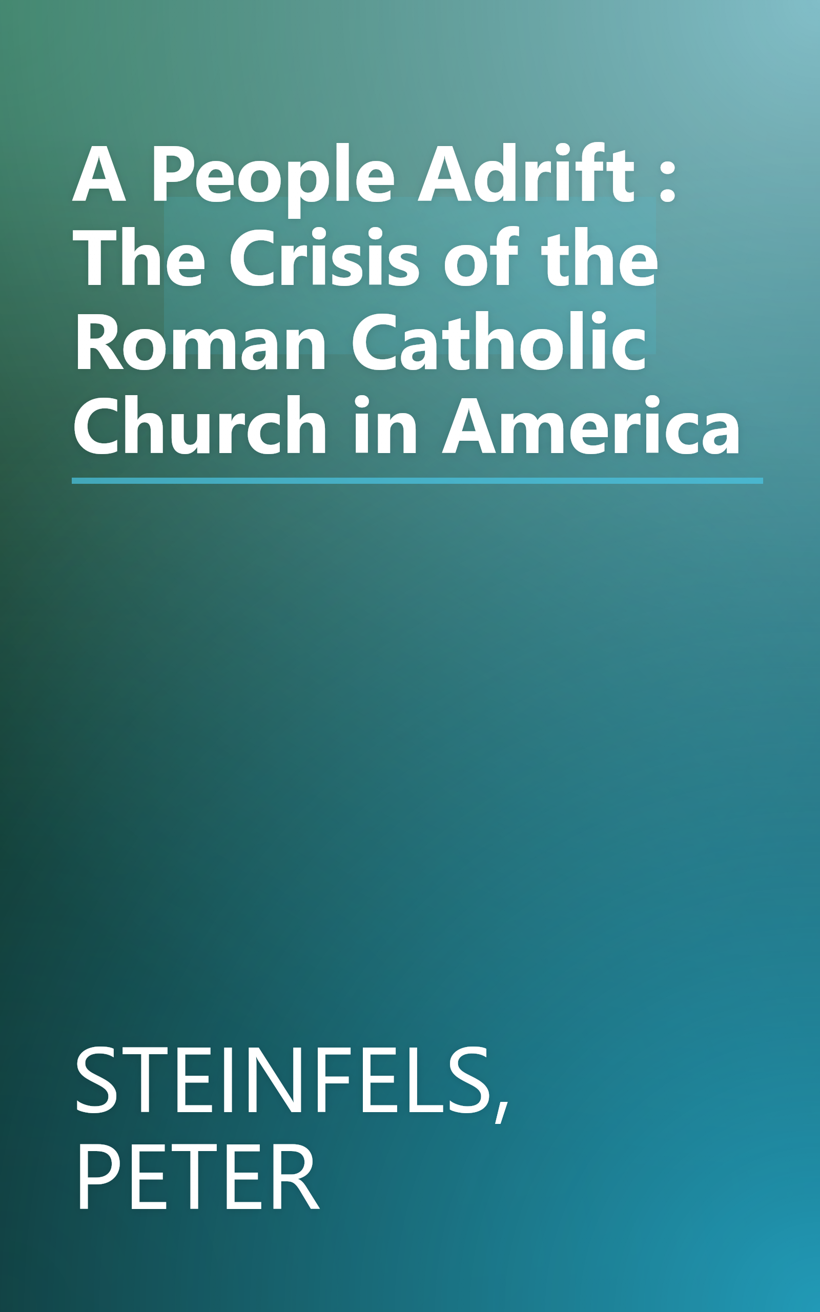 A People Adrift : The Crisis of the Roman Catholic Church in America book cover