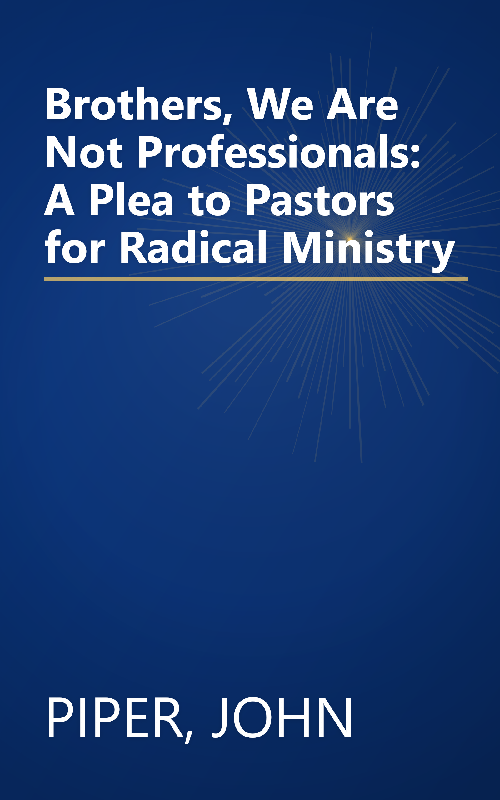 Brothers, We Are Not Professionals: A Plea to Pastors for Radical Ministry book cover