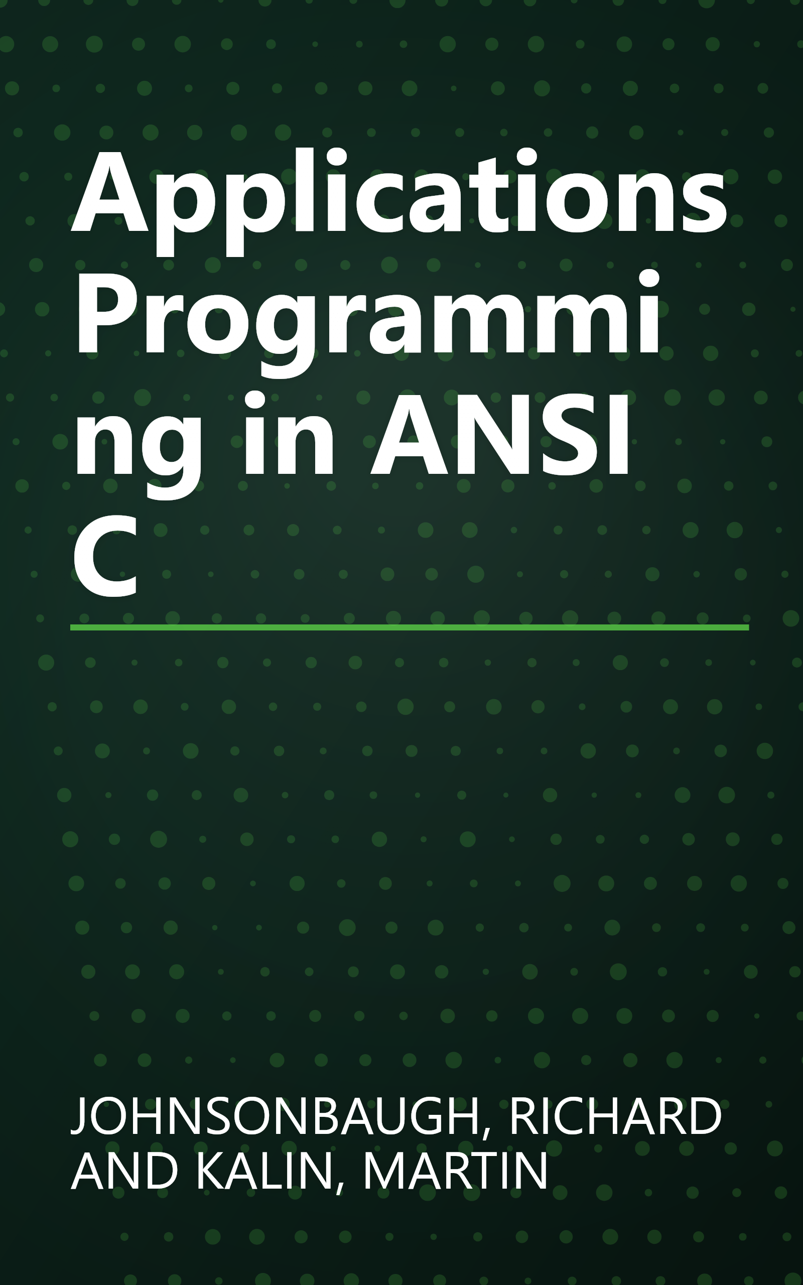 Applications Programming in ANSI C book cover