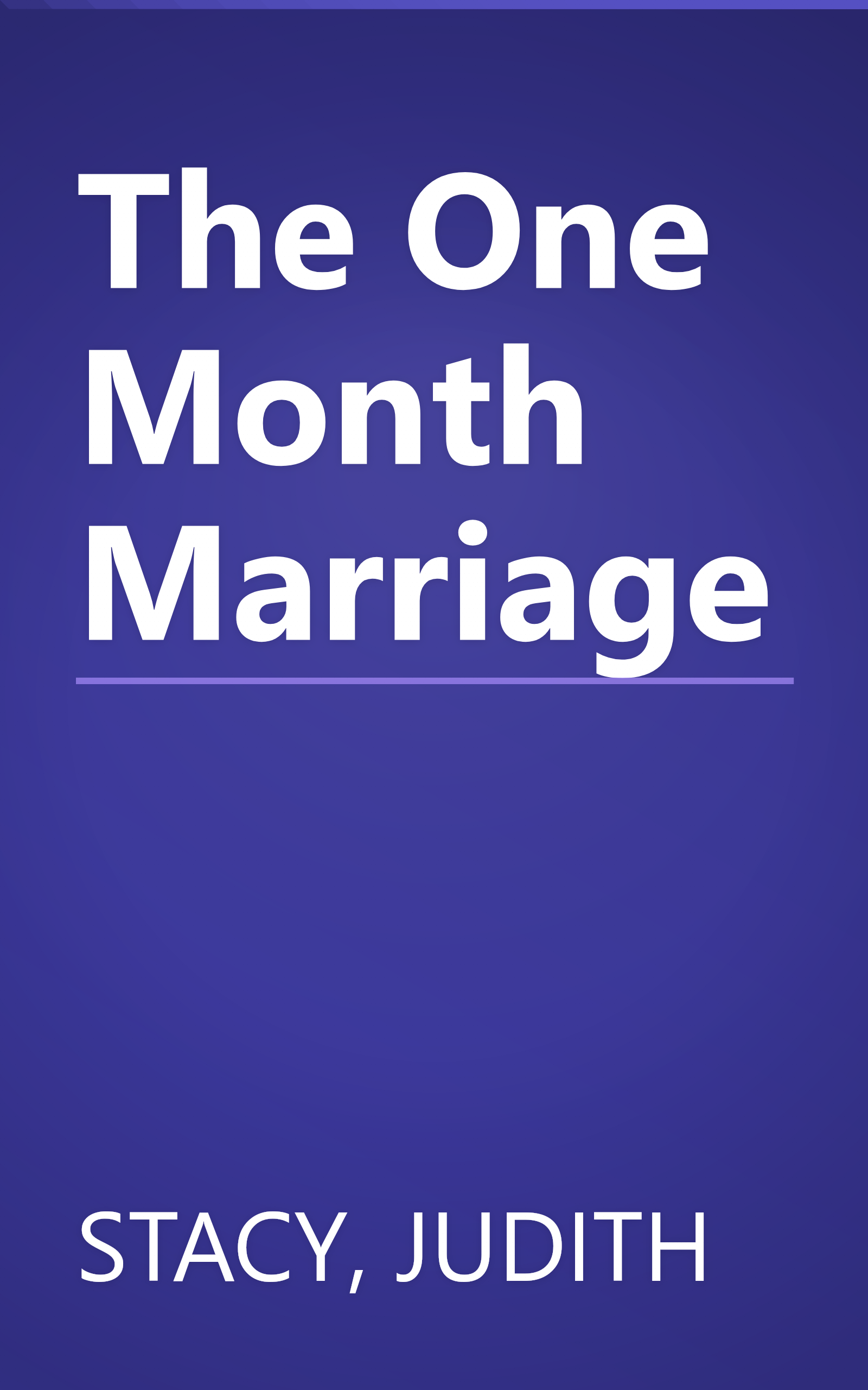The One Month Marriage book cover