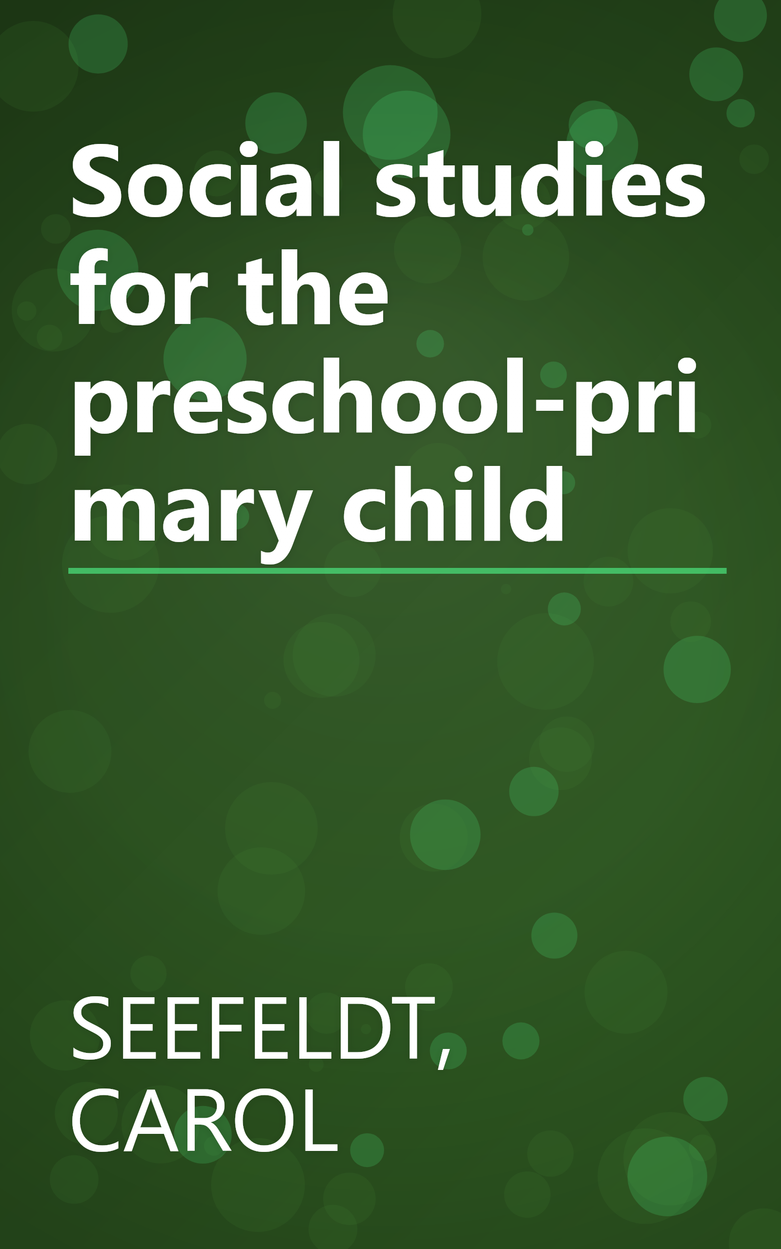 Social studies for the preschool-primary child book cover